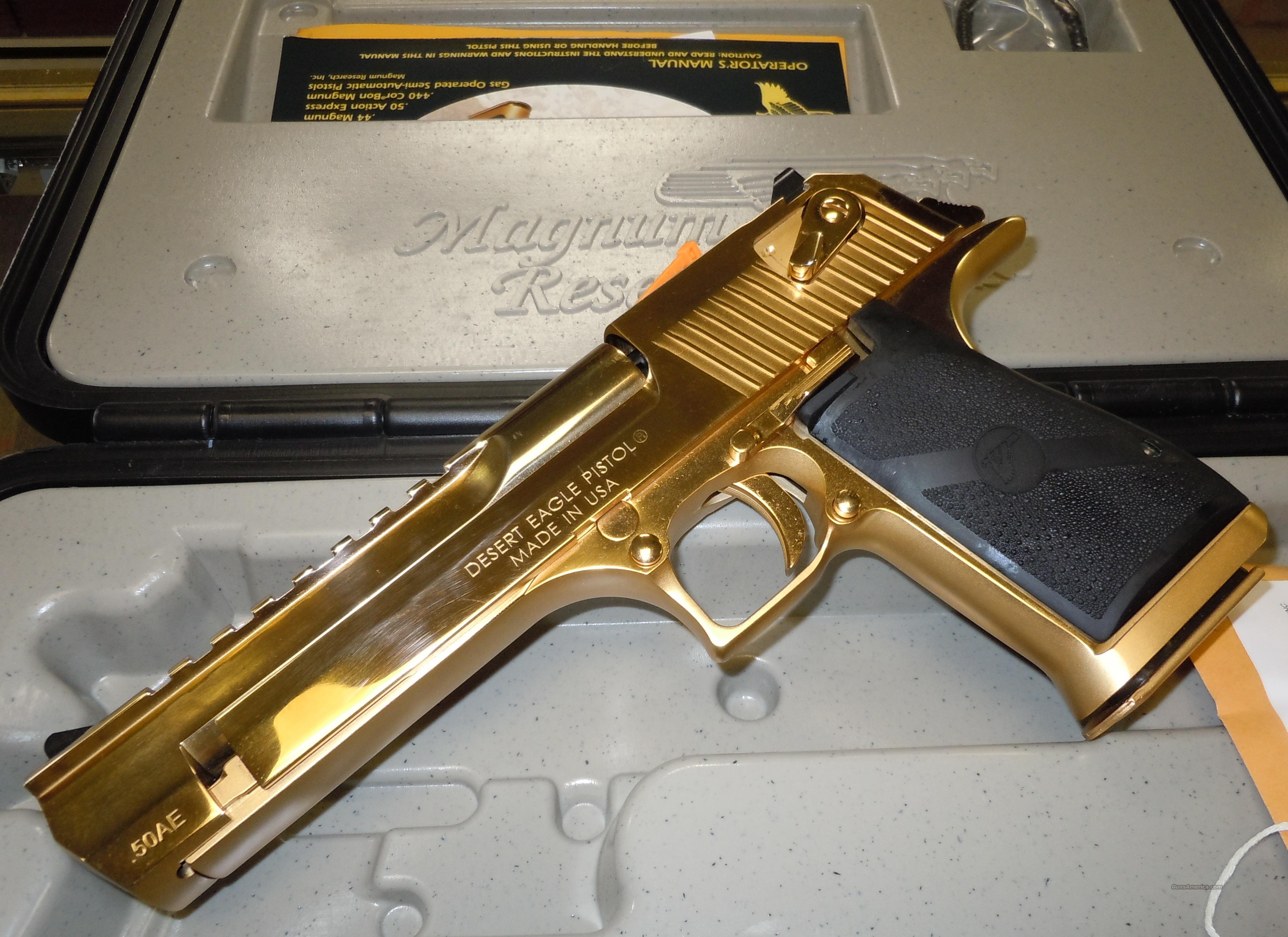 MAGNUM RESEARCH MK XIX 24K GOLD PLATED DESERT E... for sale