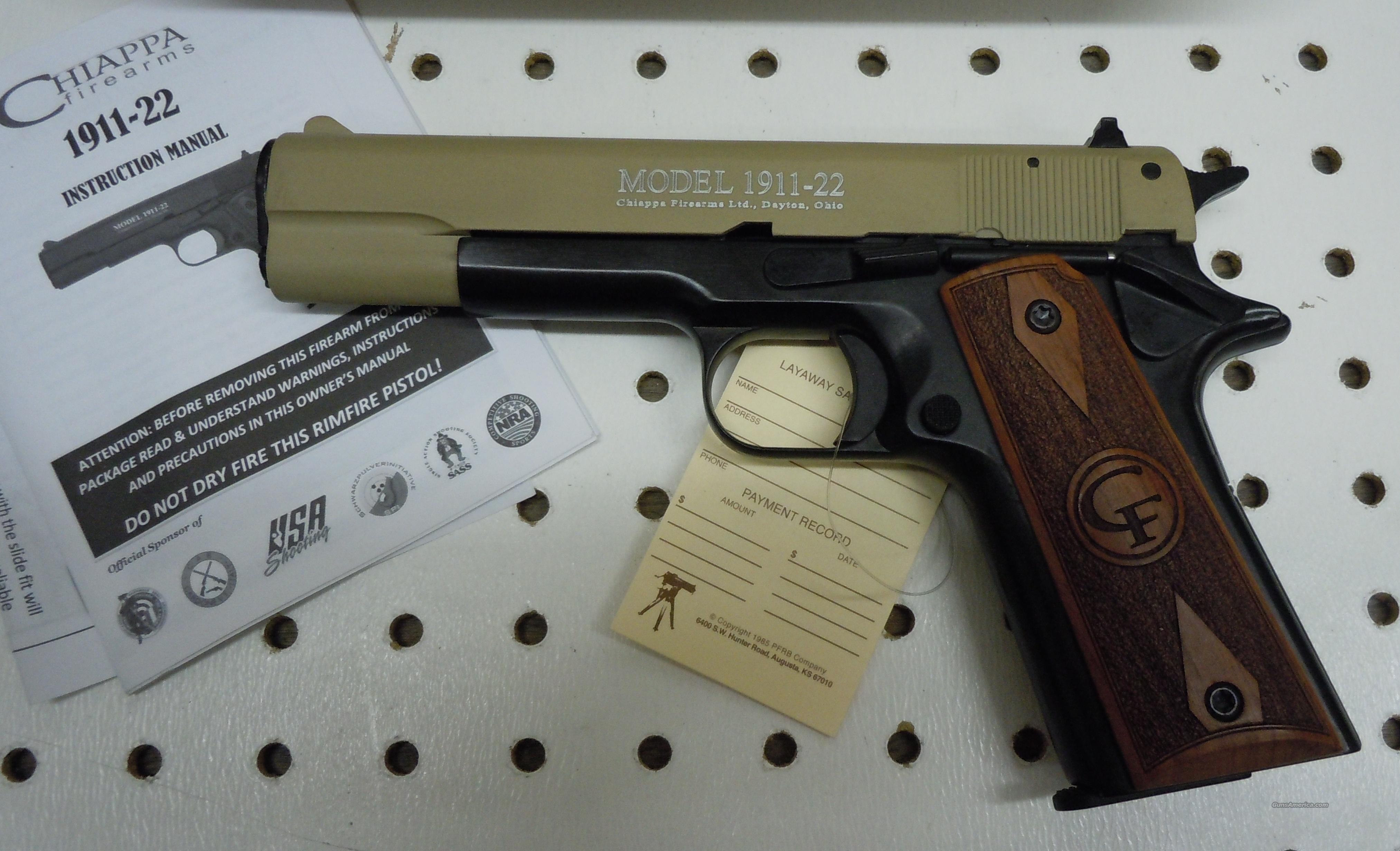 CHIAPPA 1911-22 TAN 22LR PISTOL W/ ... for sale at Gunsamerica.com ...
