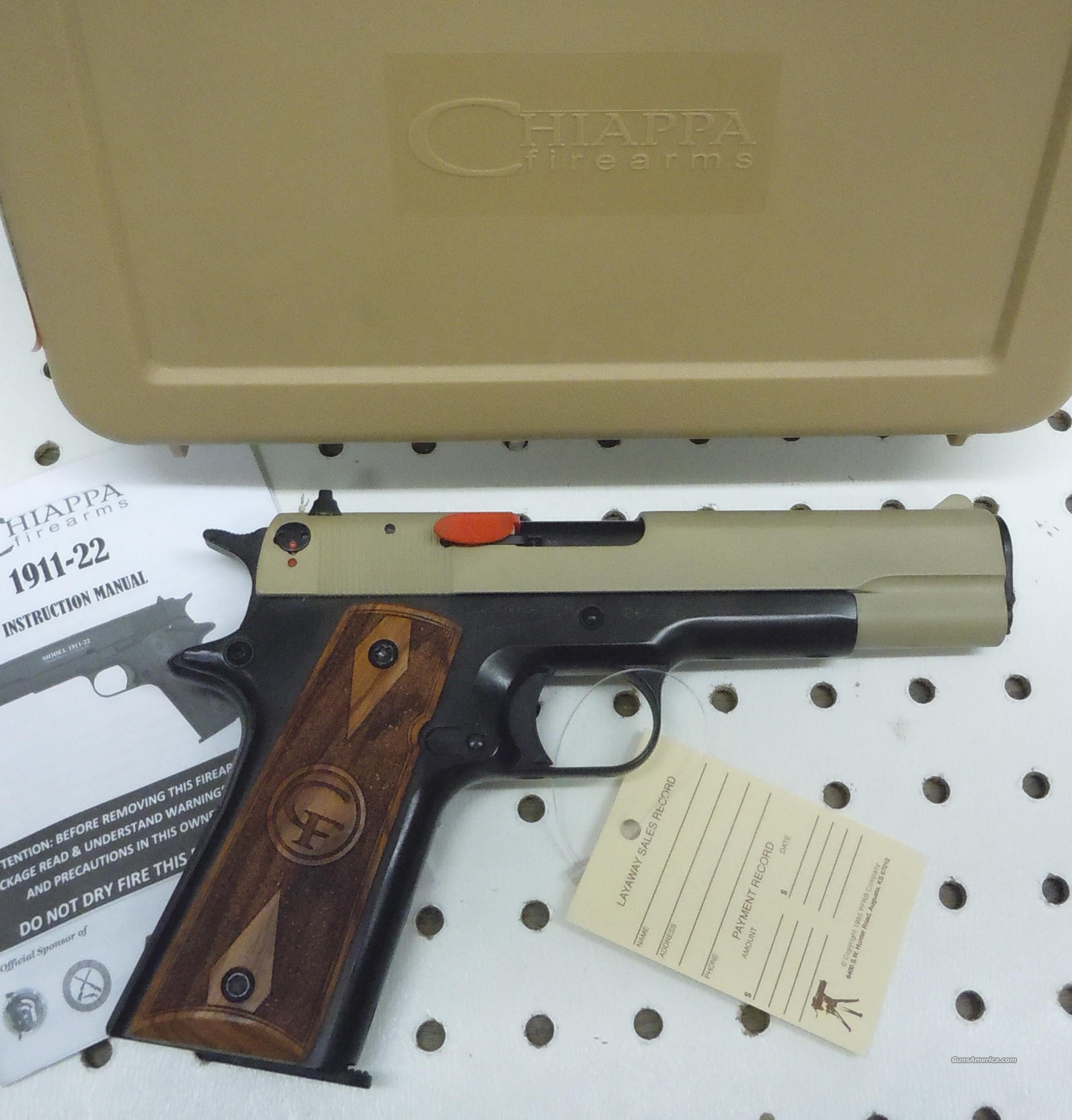 CHIAPPA 1911-22 TAN 22LR PISTOL W/ ... for sale at Gunsamerica.com ...