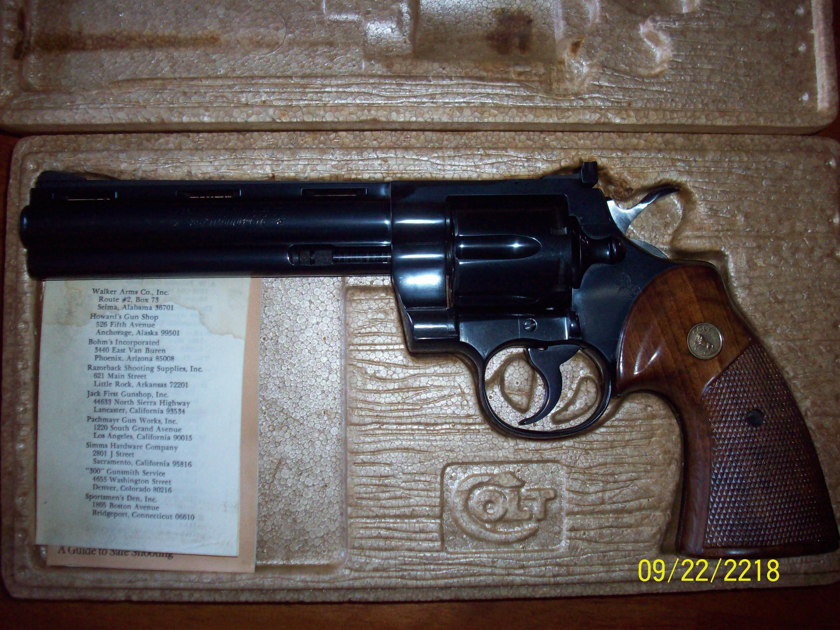 Colt Python 6&quot; barrel .38 special/.... for sale at Gunsamerica.com ...