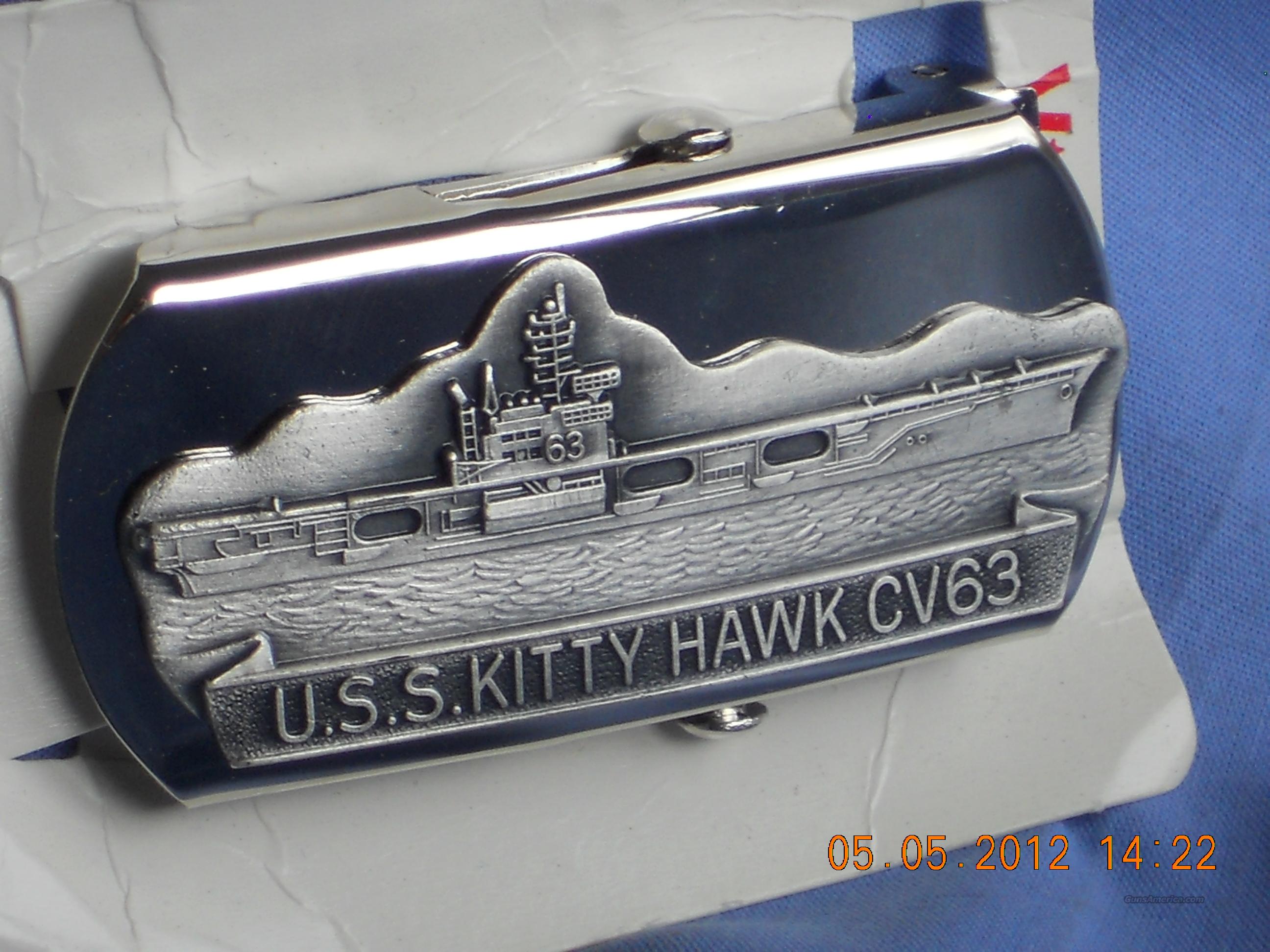 U.S.S.KITTY HAWK CV63 BELT BUCKLE for sale at Gunsamerica.com: 901064155