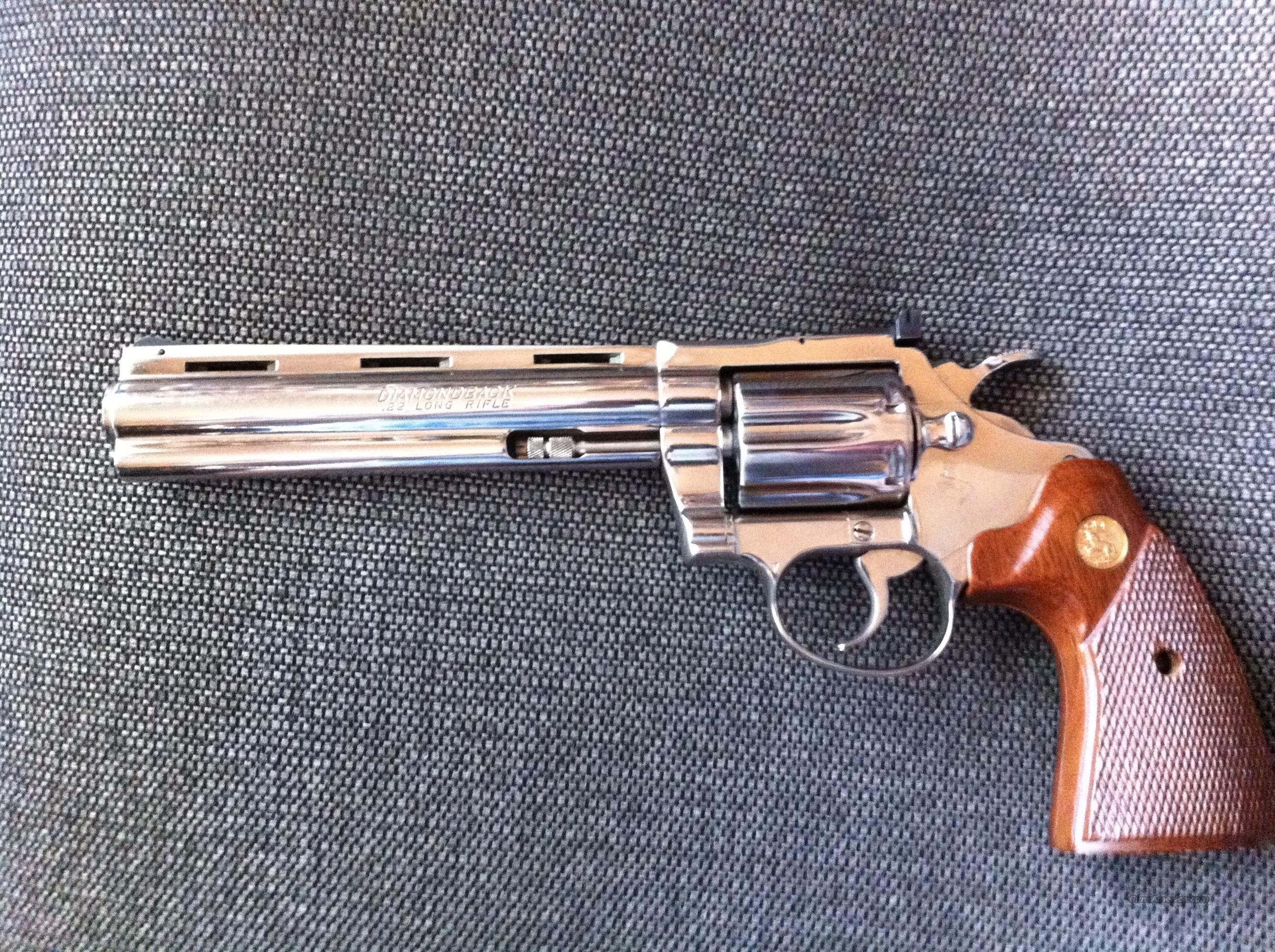 Colt Diamondback .22 Nickel plated Revolver for sale