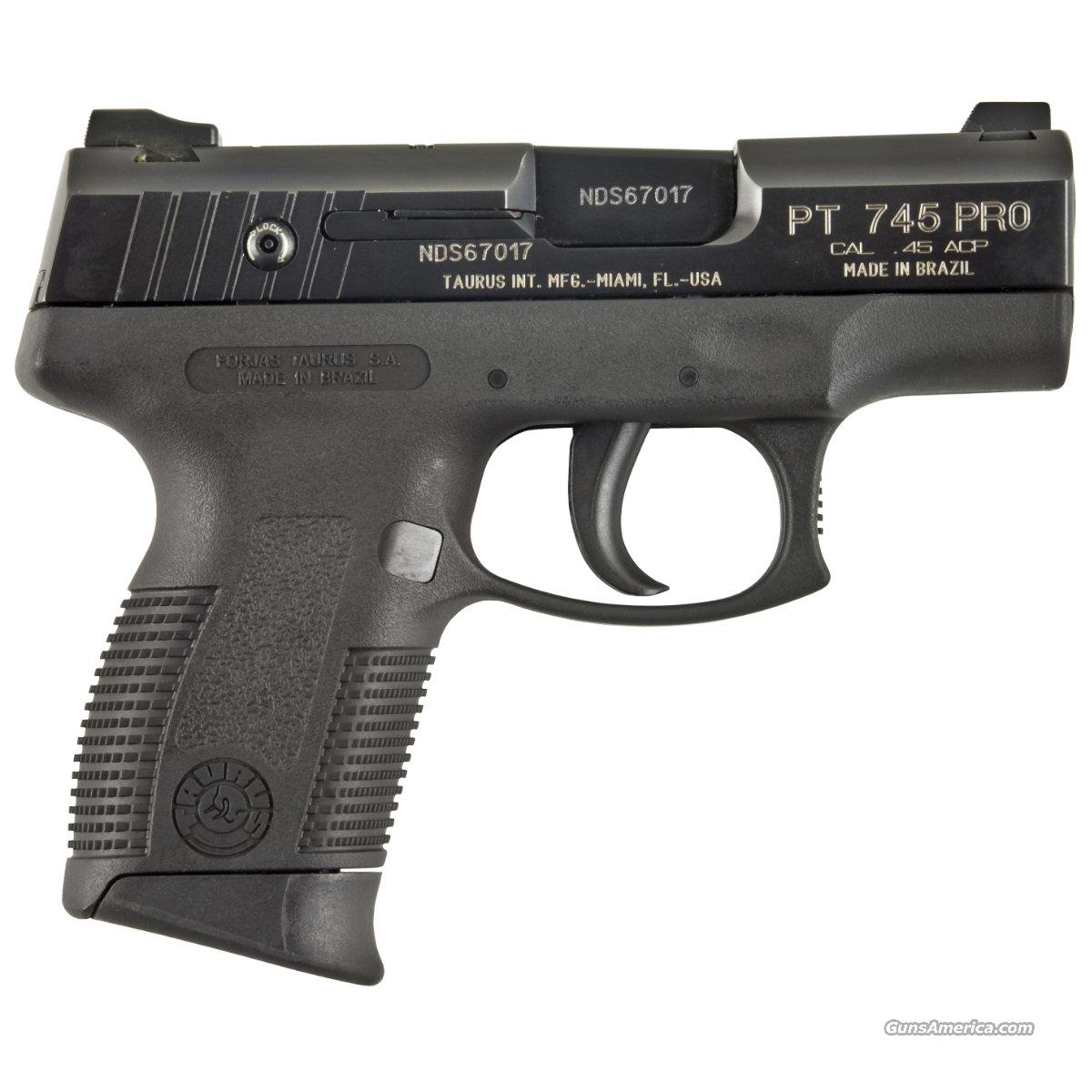 Taurus PT745 Milleneum Pro Black .45 ACP Sub-Co... for sale