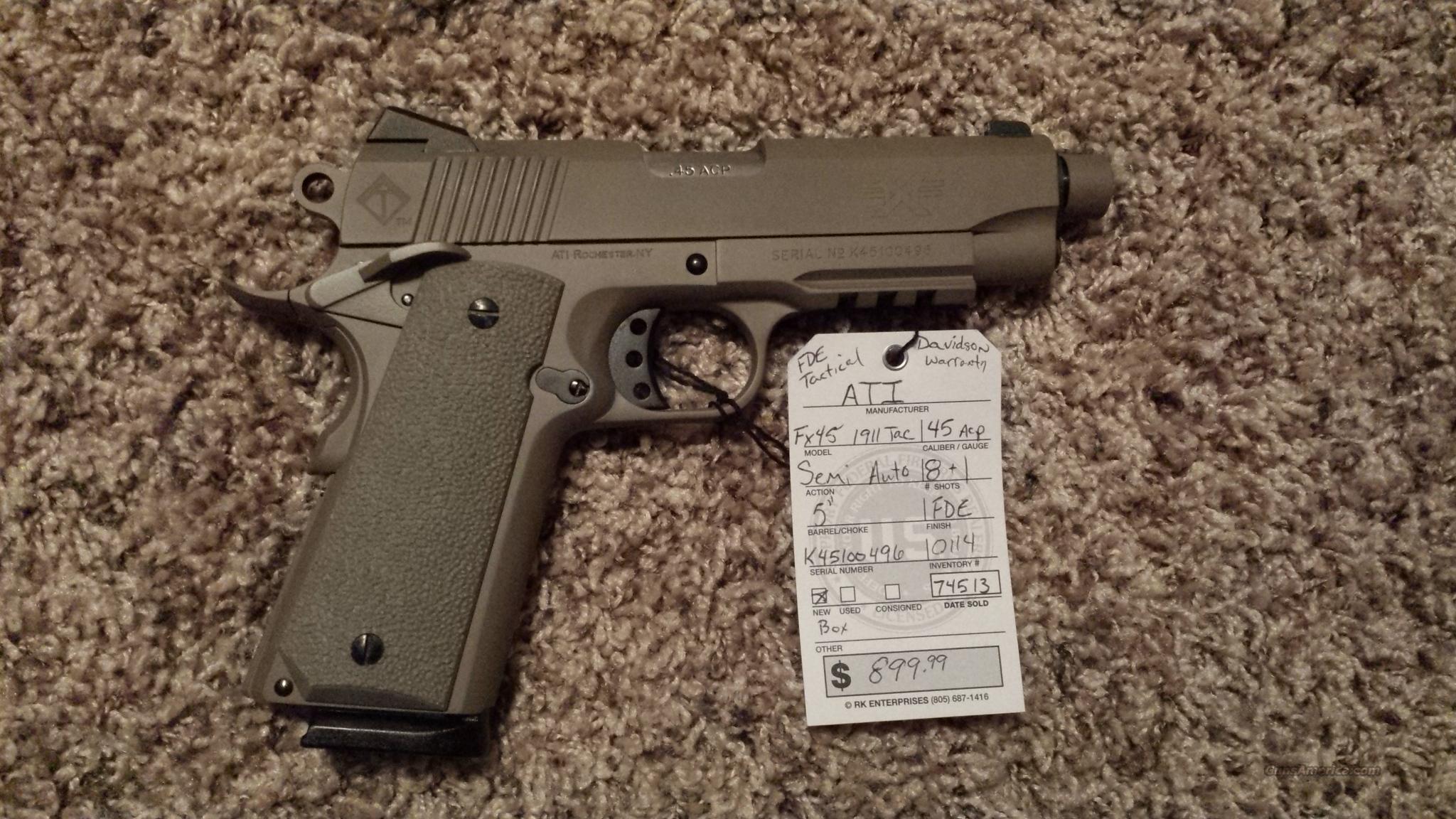 ATI FX45 1911 45ACP FDE TACTICAL TH... for sale at Gunsamerica.com ...