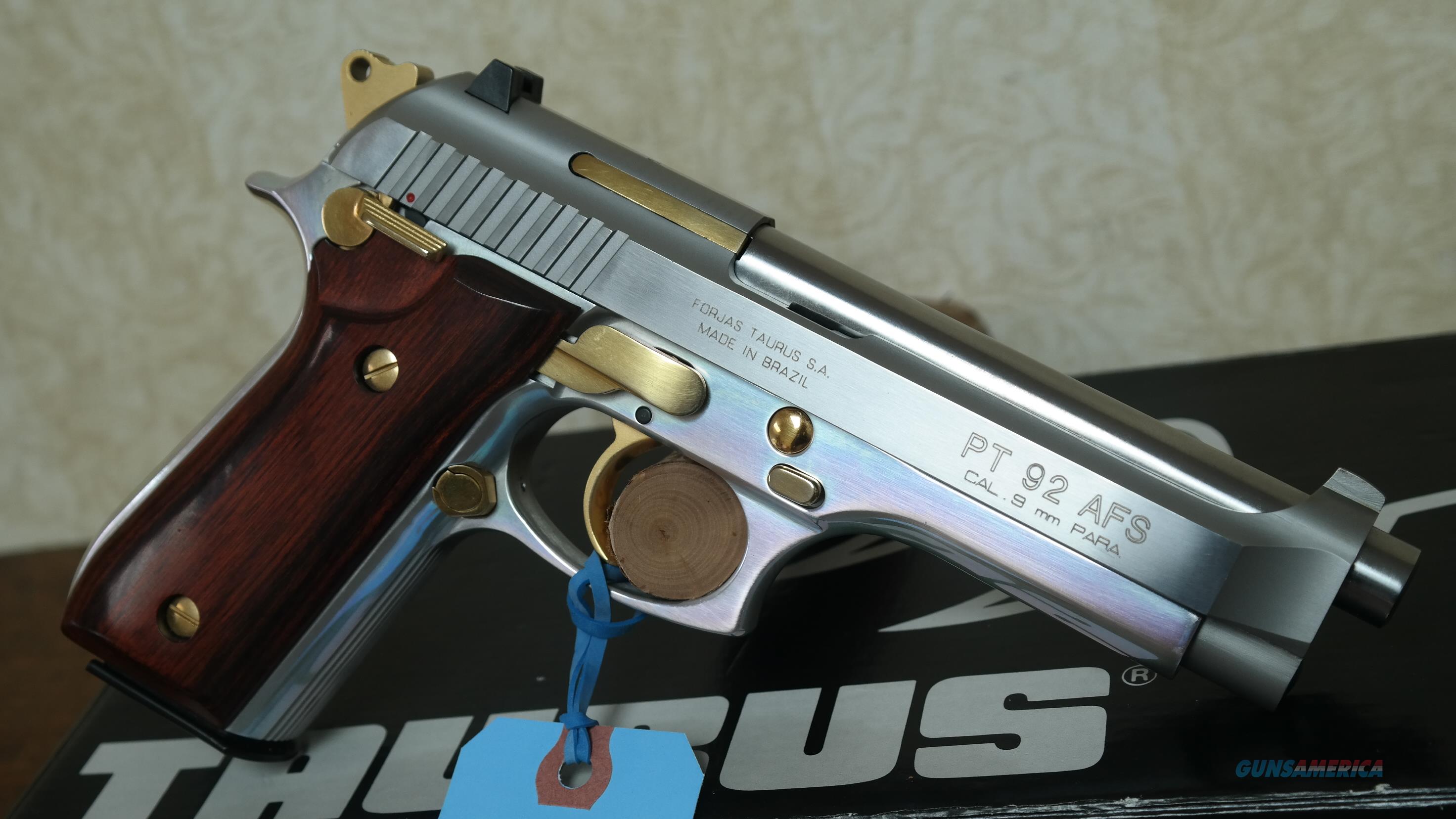 Taurus PT-92 AFS SS/GOLD 9mm Luger for sale at Gunsamerica.com: 919300214