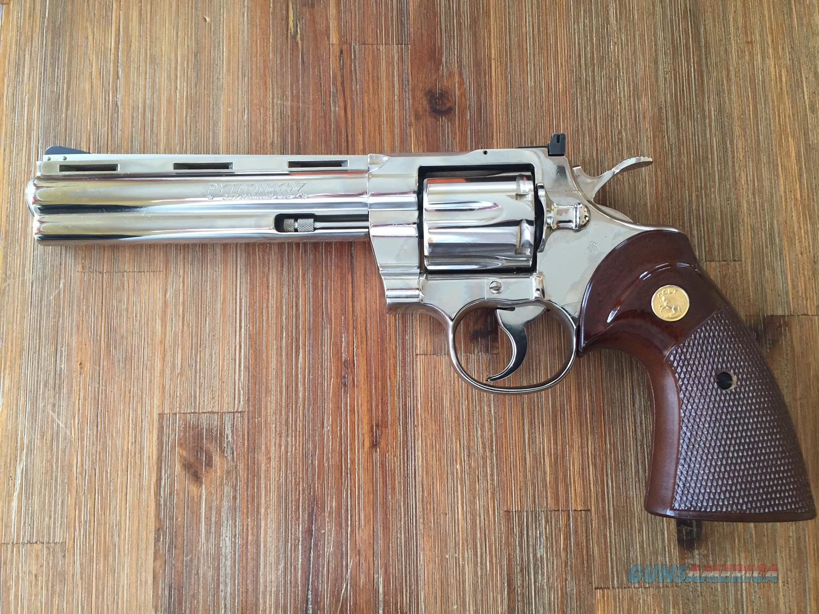 Nickel Colt Python 6" 357 Magnum fr... for sale at Gunsamerica.com ...