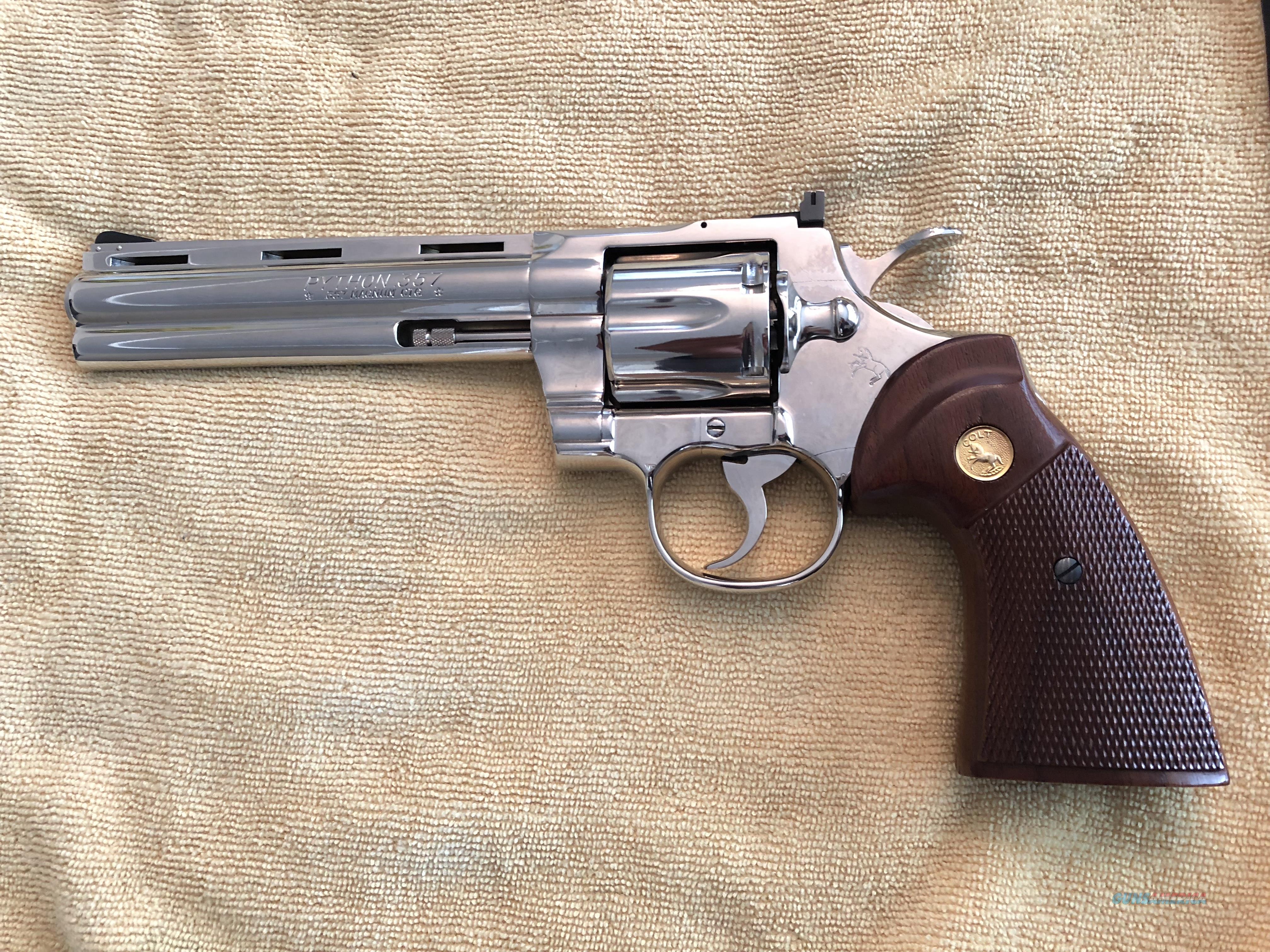 Colt Python 6" nickel with original... for sale at Gunsamerica.com ...