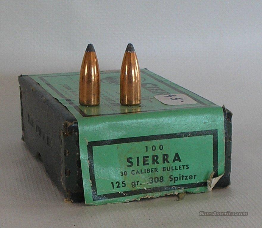 .308 bullets, 125 gr spitzer, Sierra for sale