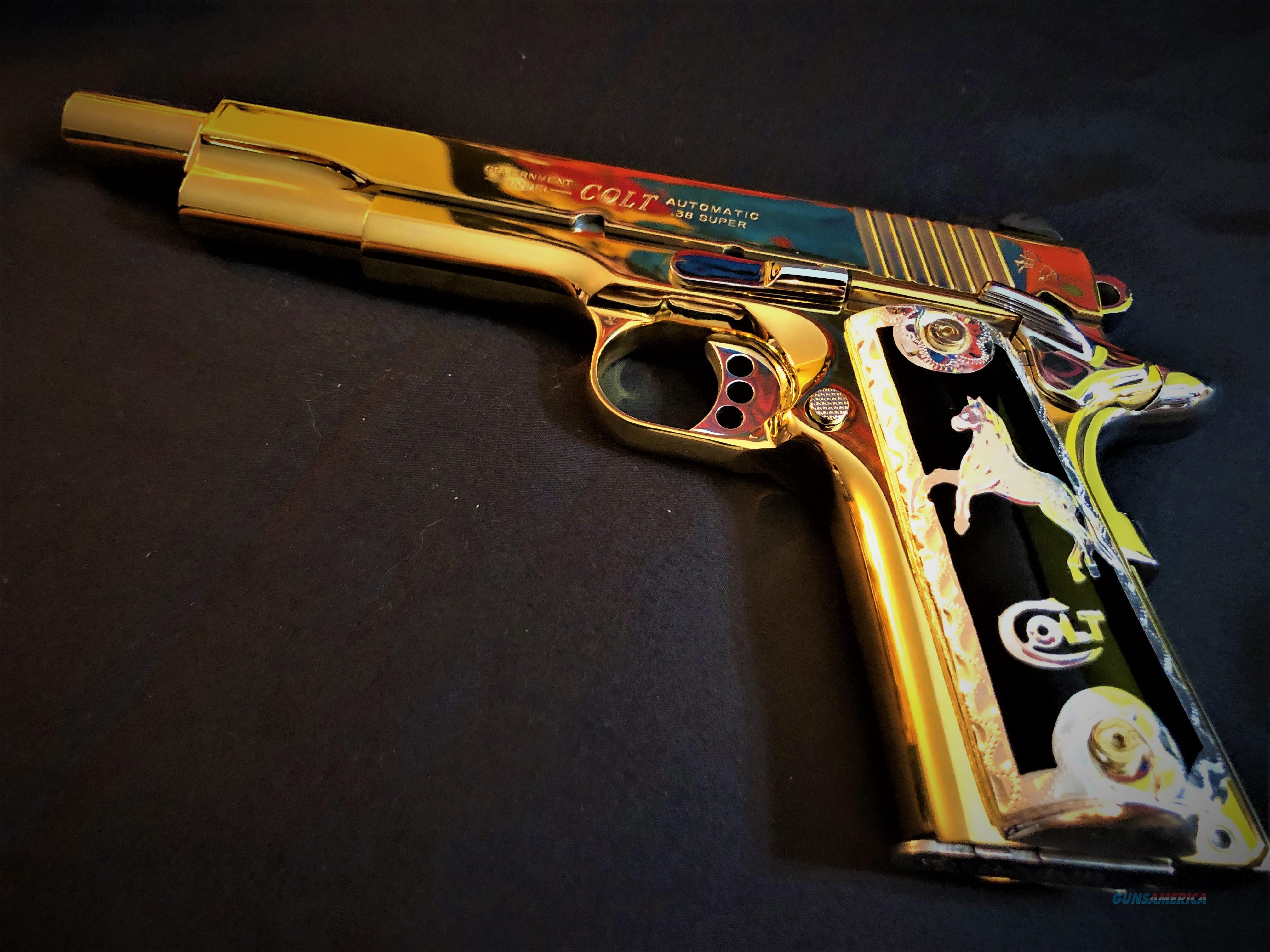 CUSTOM Colt 1911 38 Super 24k GOLD ... for sale at Gunsamerica.com ...