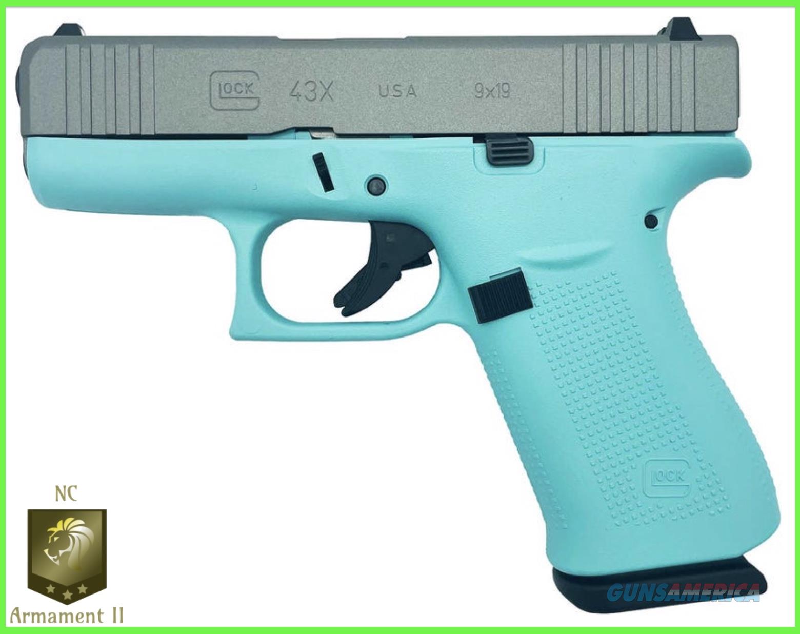 Glock 43X Tiffany Blue / Silver 9mm... for sale at Gunsamerica.com ...