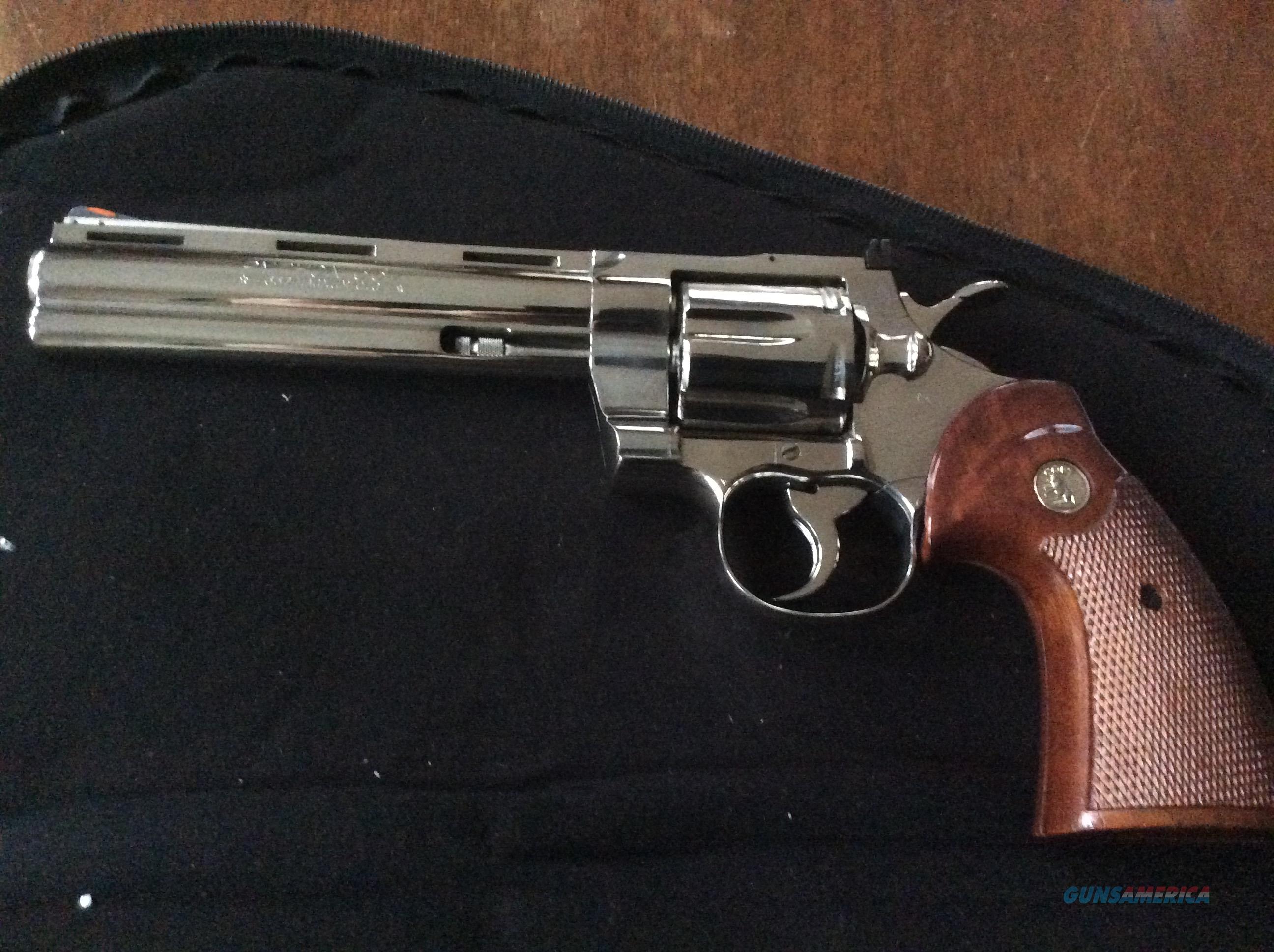 Colt python 6inch nickel for sale at Gunsamerica.com: 945466456