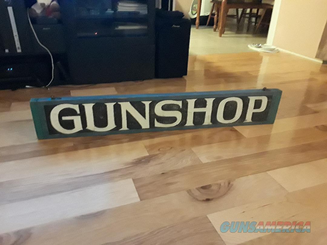 Handmade Wooden Gun Shop Sign for sale at Gunsamerica.com: 990535741