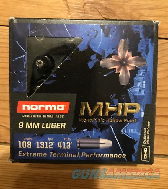 Norma 9MM 108gr MHP for sale at Gunsamerica.com: 927944599