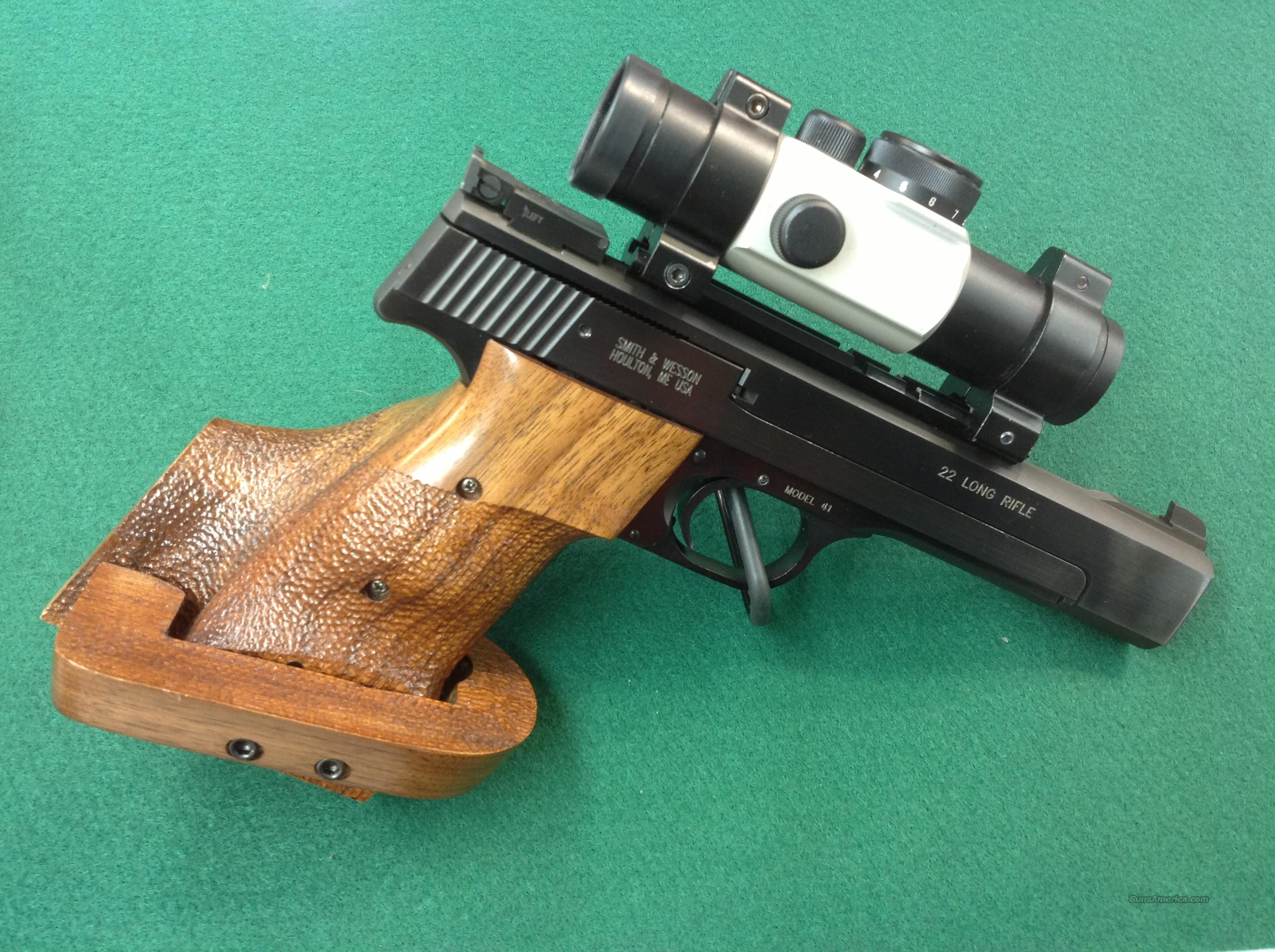 S&W 41 5.5" Custom Grips & Red Dot ... for sale at Gunsamerica.com ...