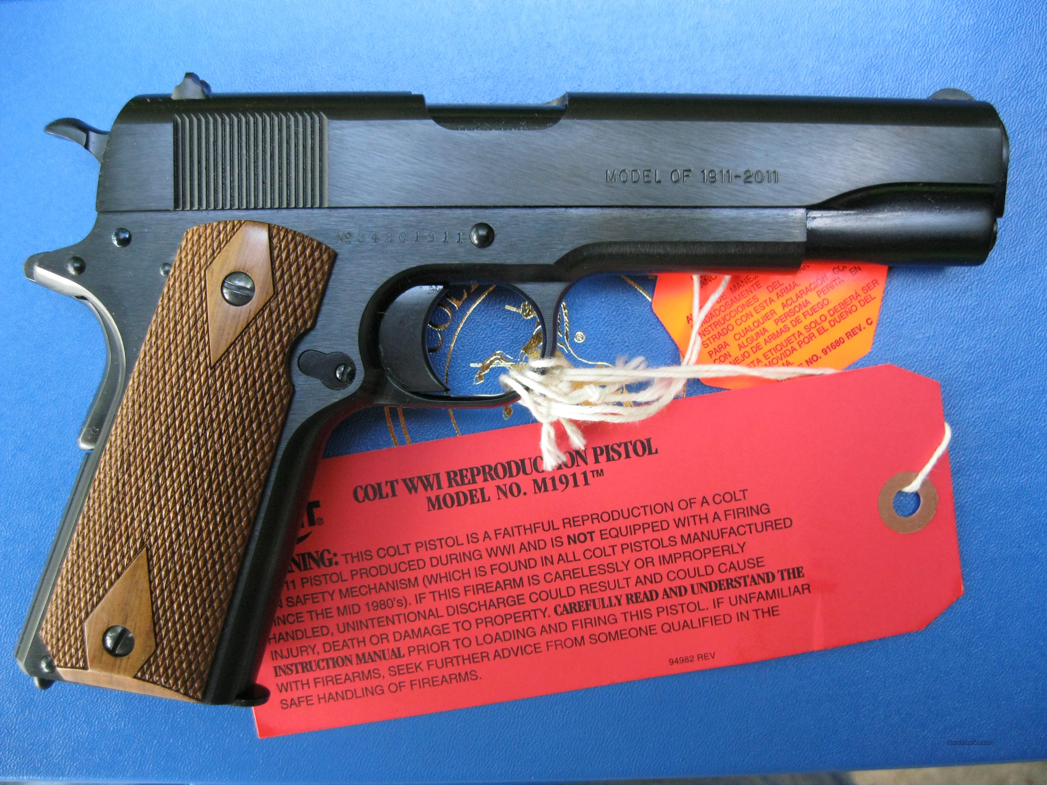 Colt 1911 Anniversary .45 WWI Repro... for sale at Gunsamerica.com ...