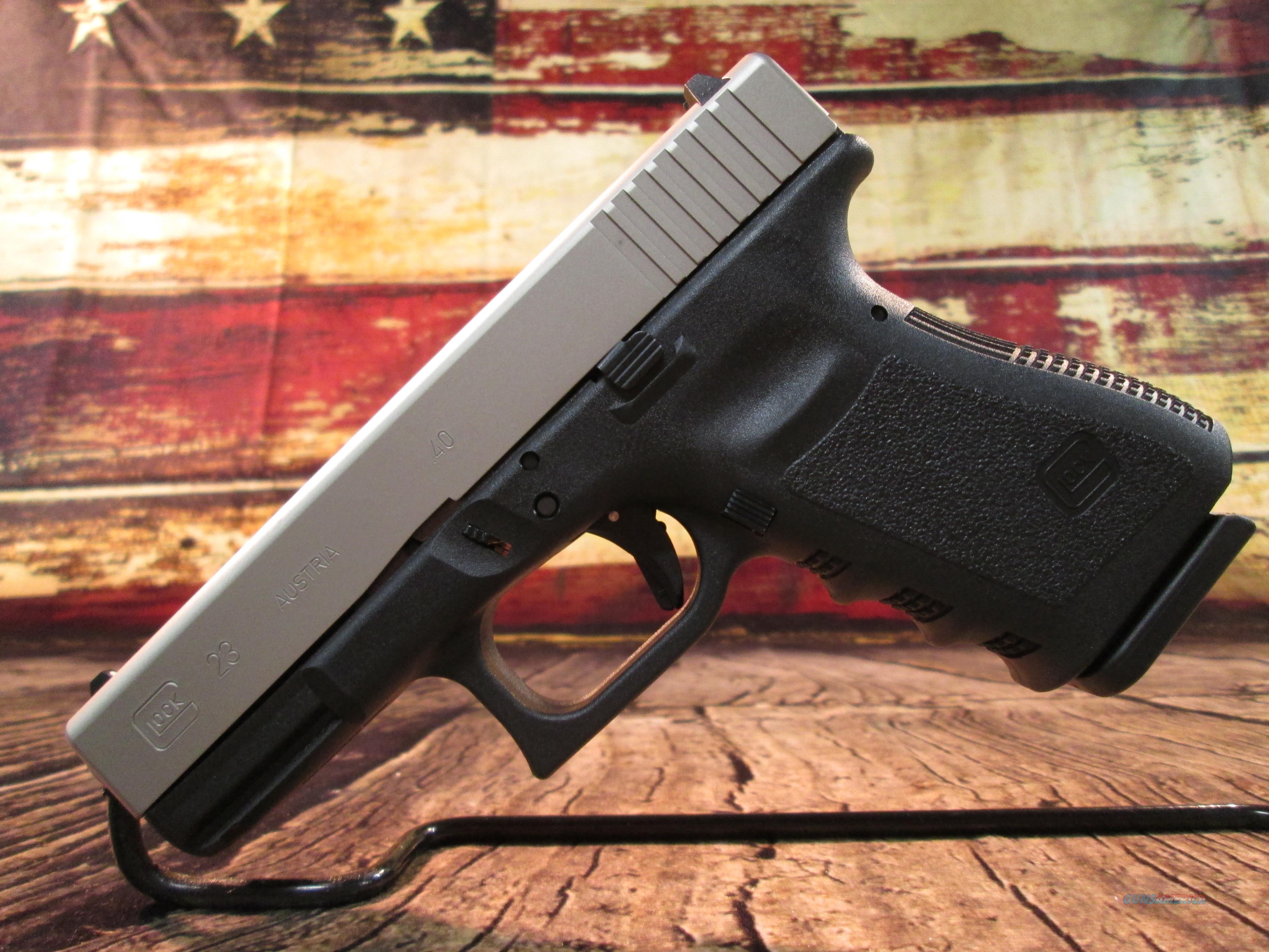 GLOCK MODEL 23 GEN 3 .40 CAL NICKEL SLIDE NEW (... for sale