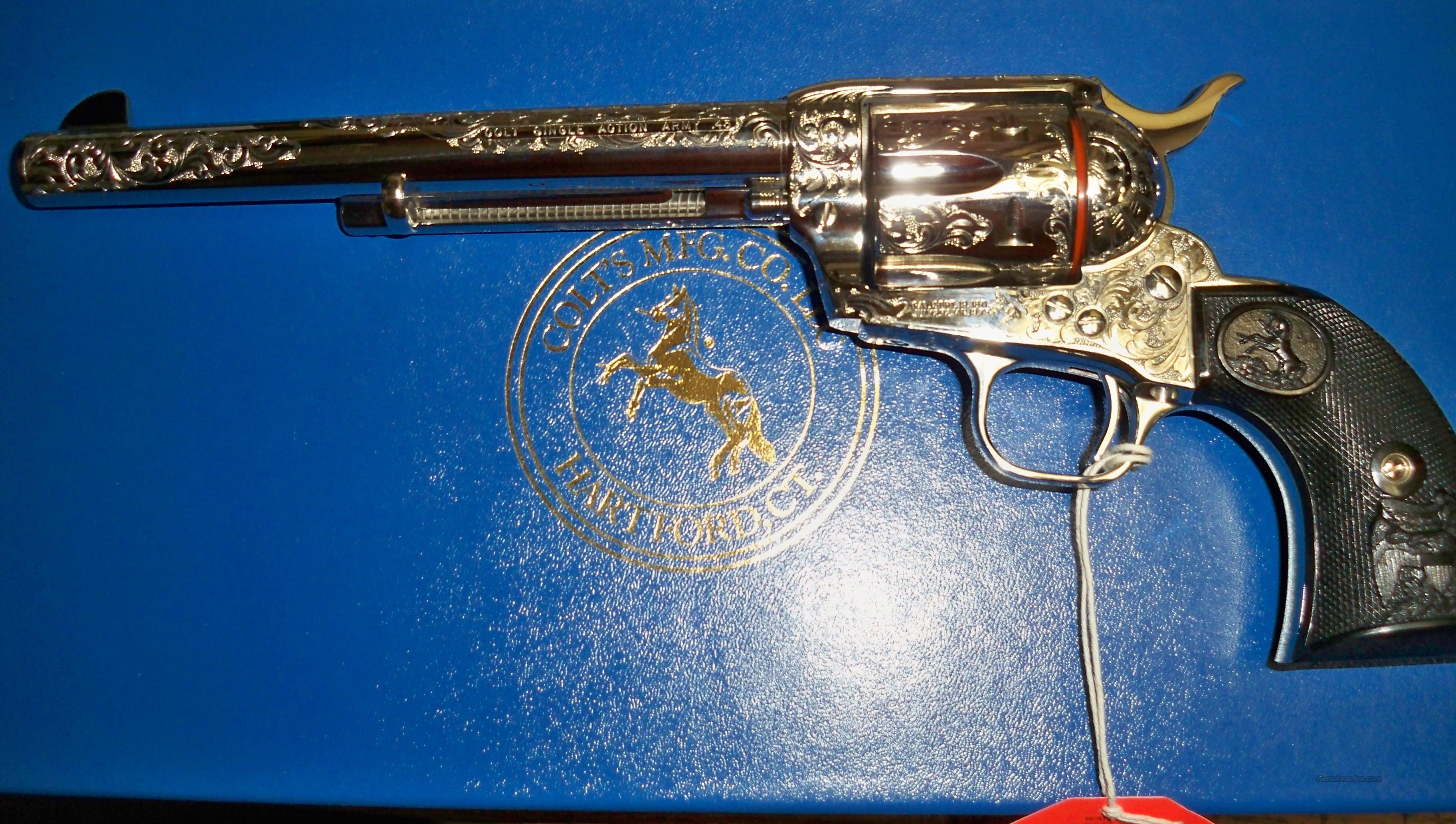 COLT SAA "C" ENGRAVED NICKEL 7 1/2 ... for sale at Gunsamerica.com ...