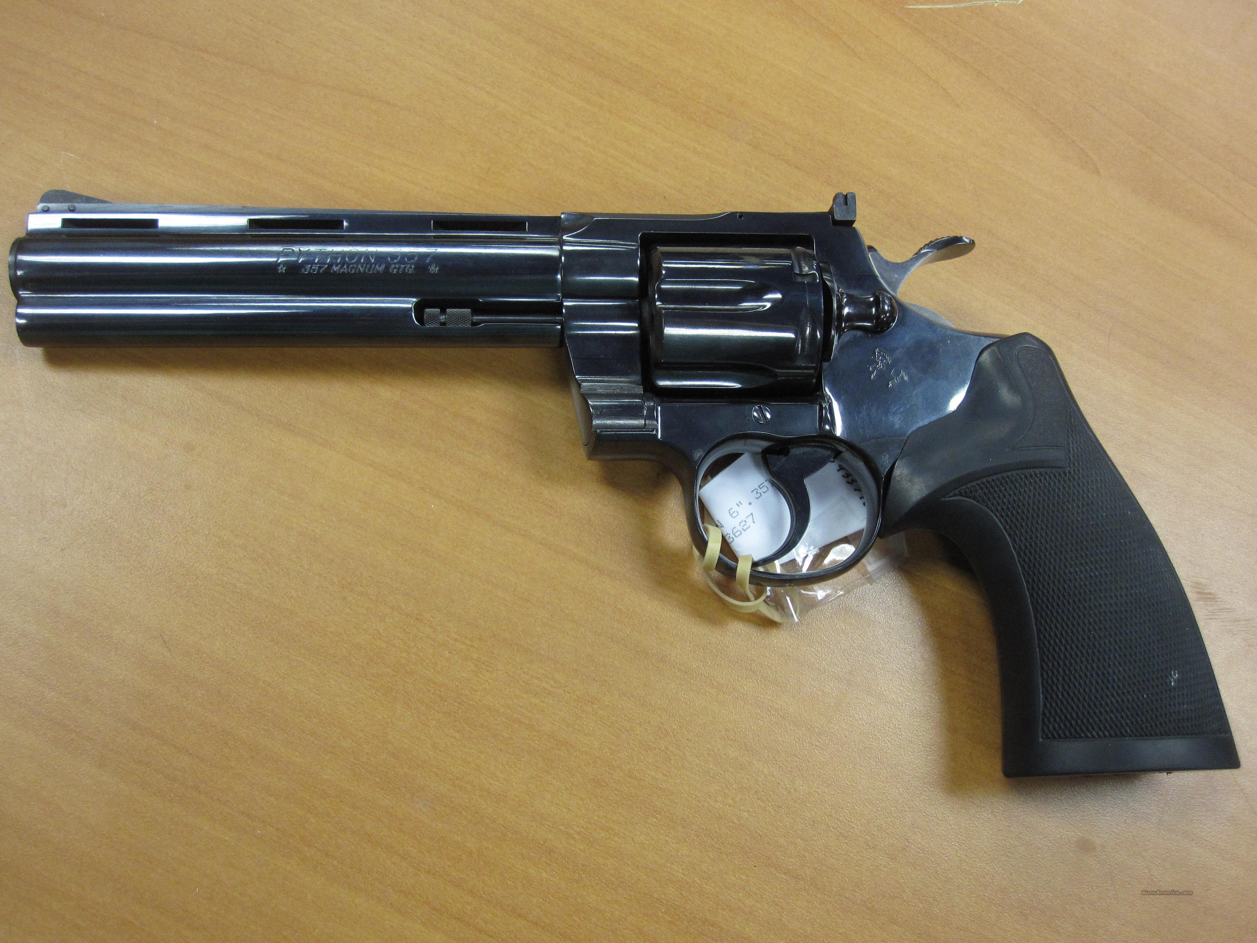 Colt Python 6" black steel .357mag ... for sale at Gunsamerica.com ...