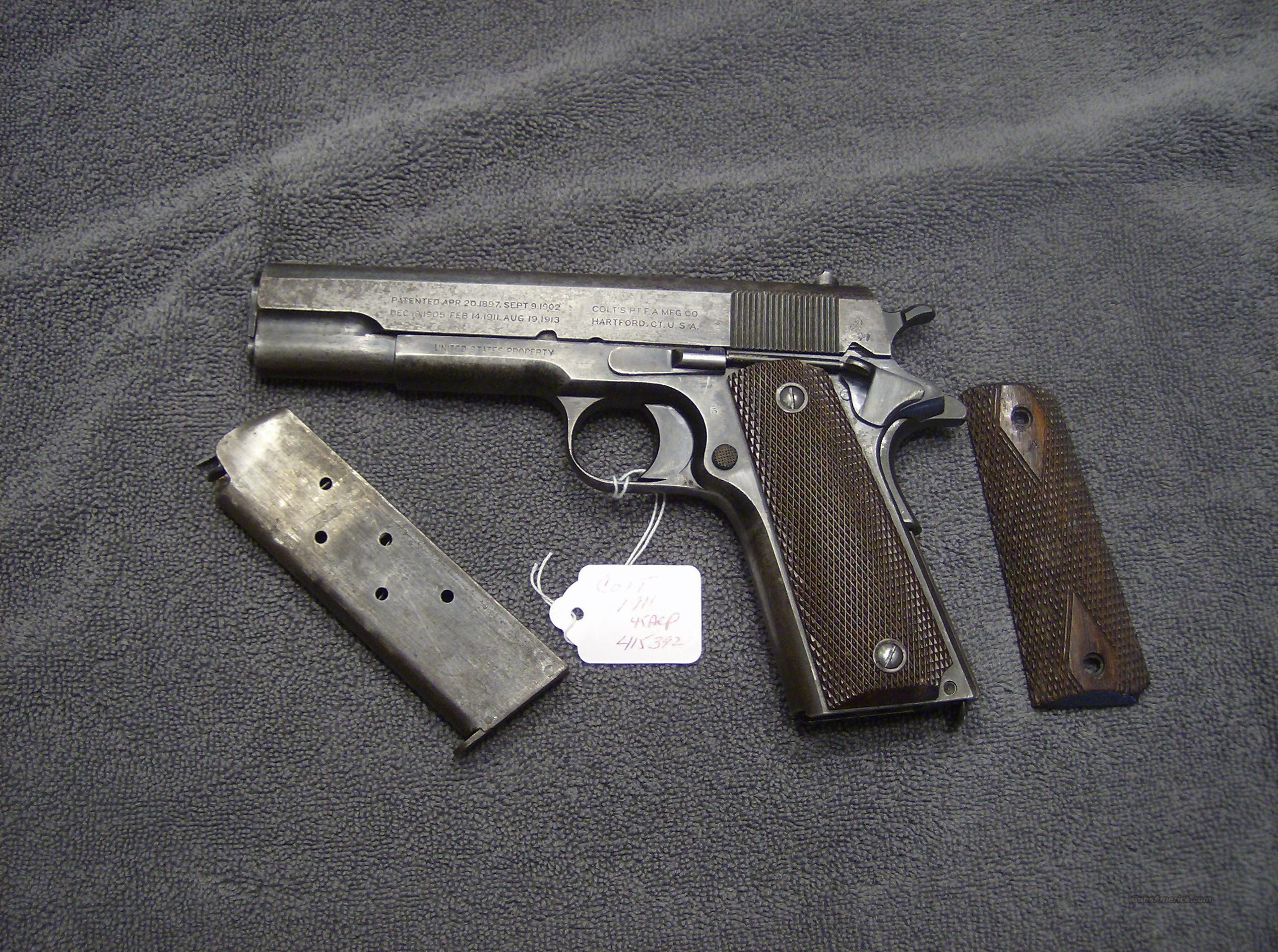 COLT 1911 BLACK ARMY MFG 1918 for sale at Gunsamerica.com: 922825684