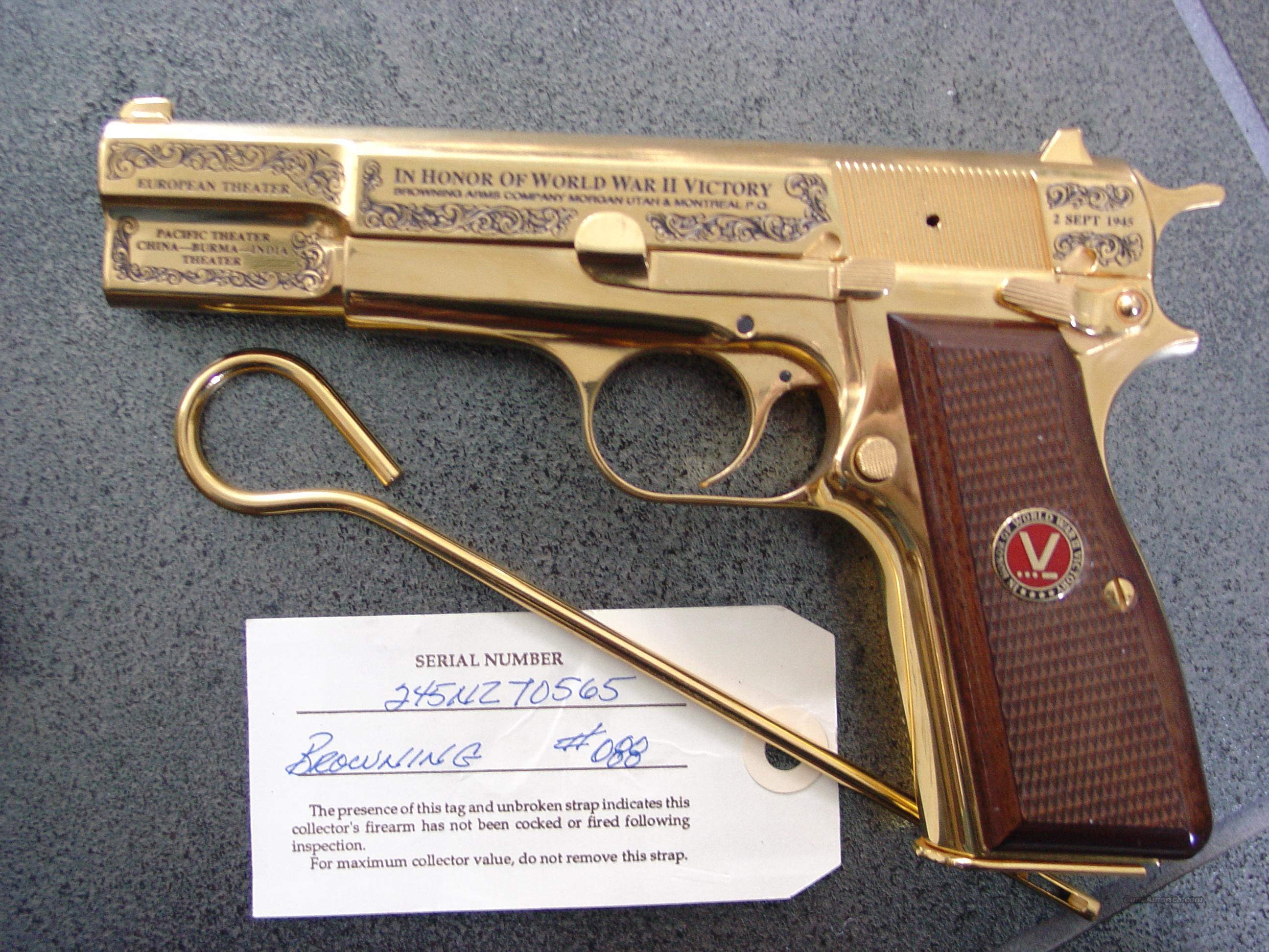 Browning High Power 9mm,engraved,totally 24K go... for sale