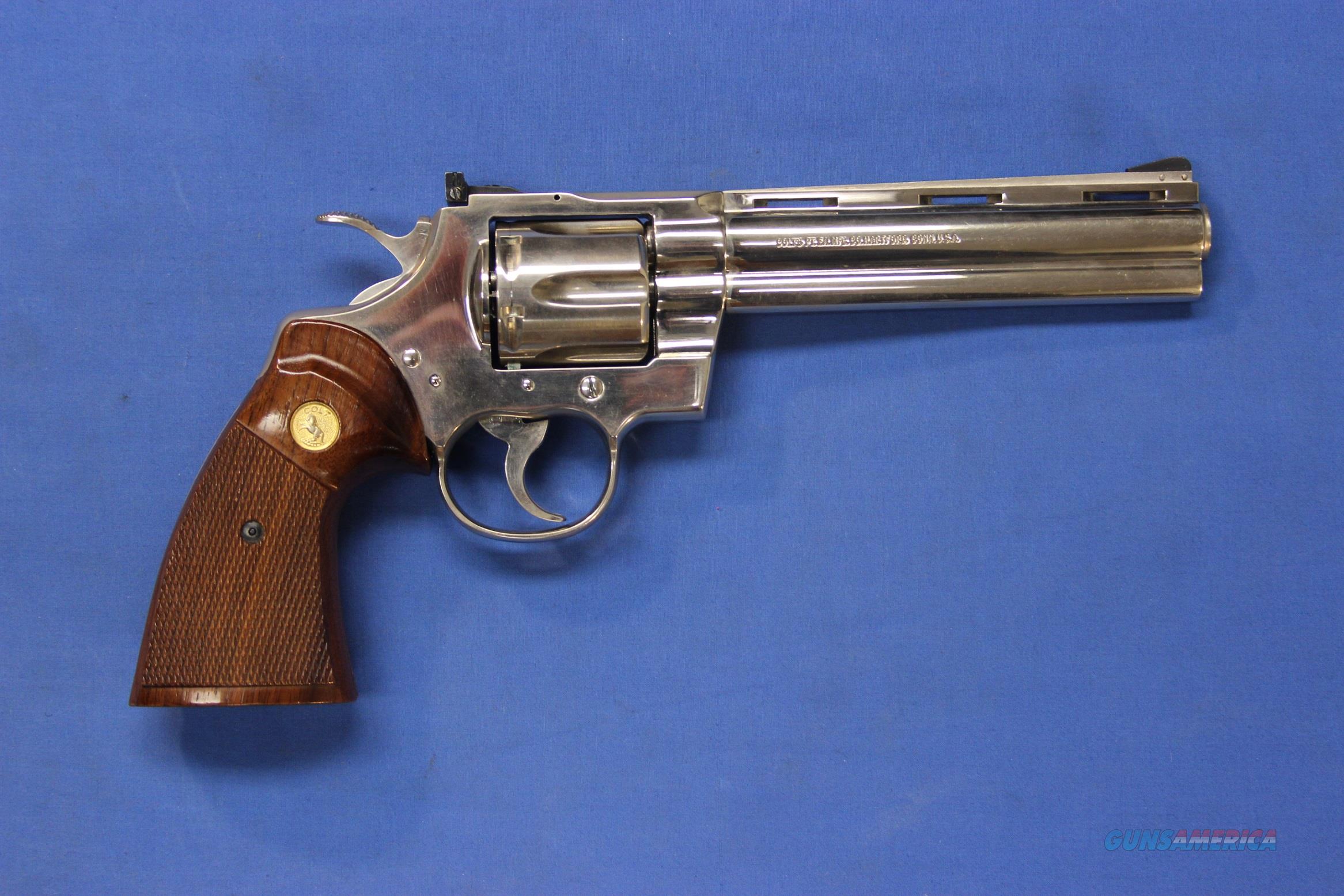 COLT PYTHON NICKEL .357 MAGNUM 6" -... for sale at Gunsamerica.com ...