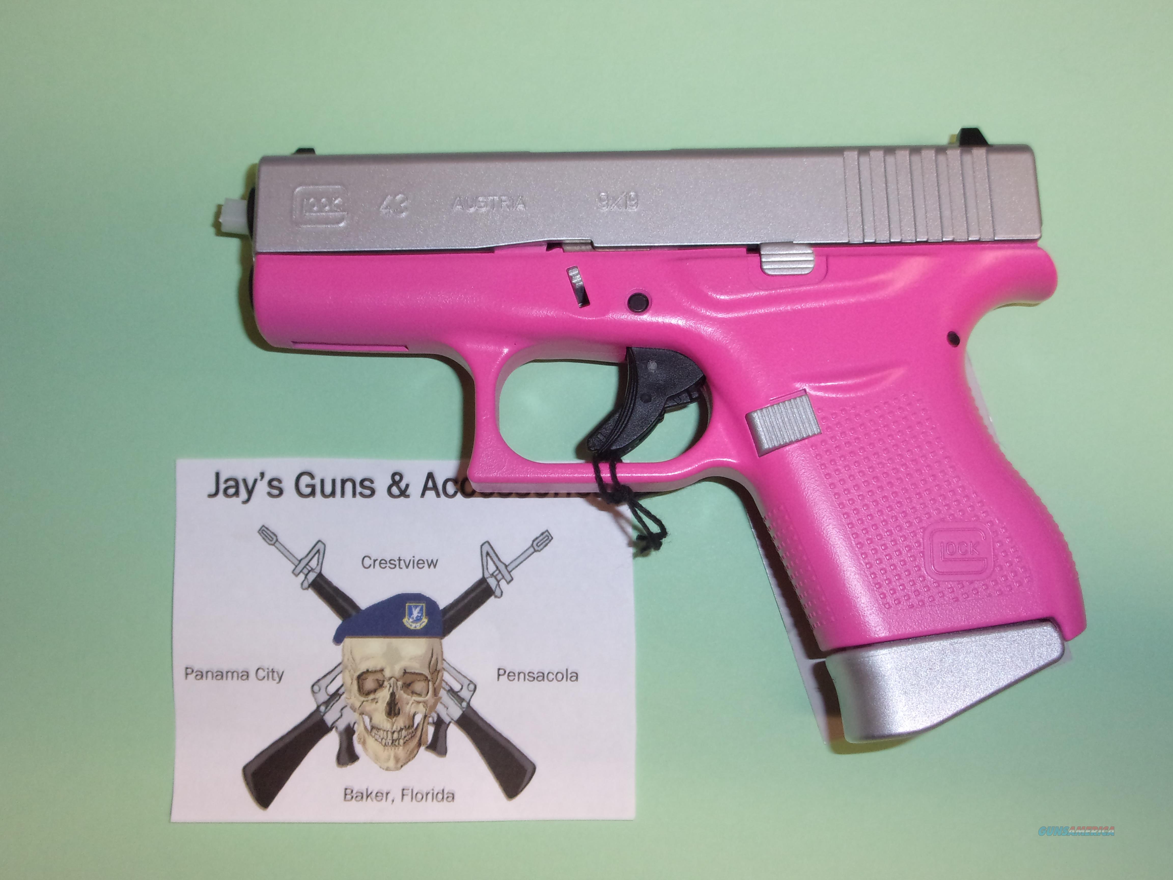 Glock 43 w/Silver Slide & Pink Fram... for sale at Gunsamerica.com ...