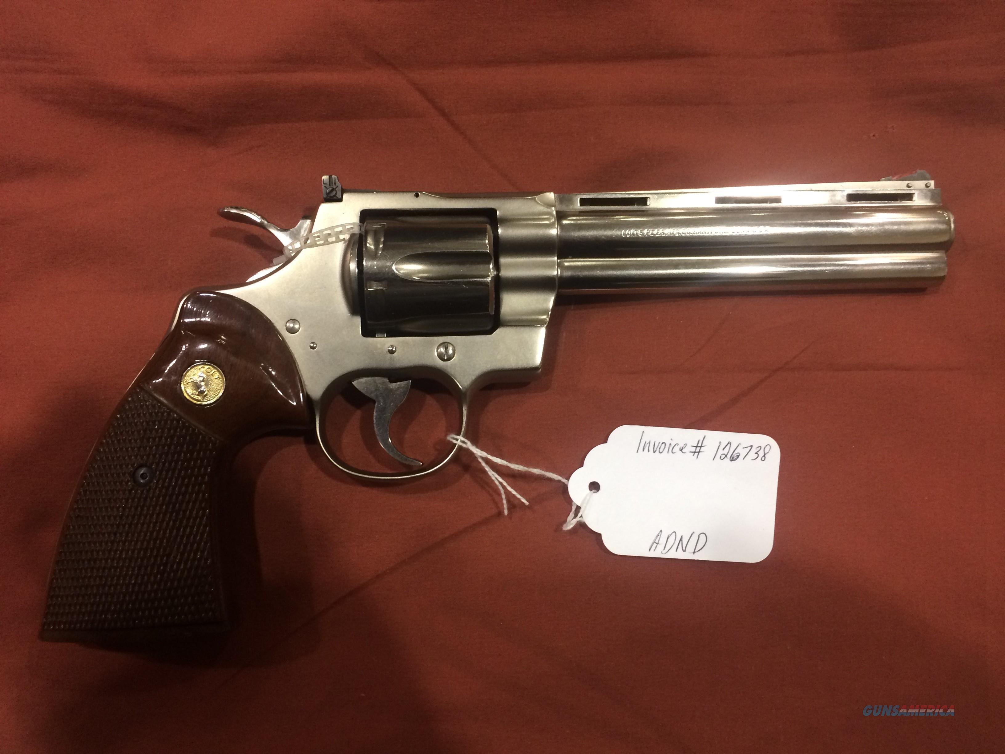 COLT PYTHON .357 6" BARREL - NICKEL... for sale at Gunsamerica.com ...