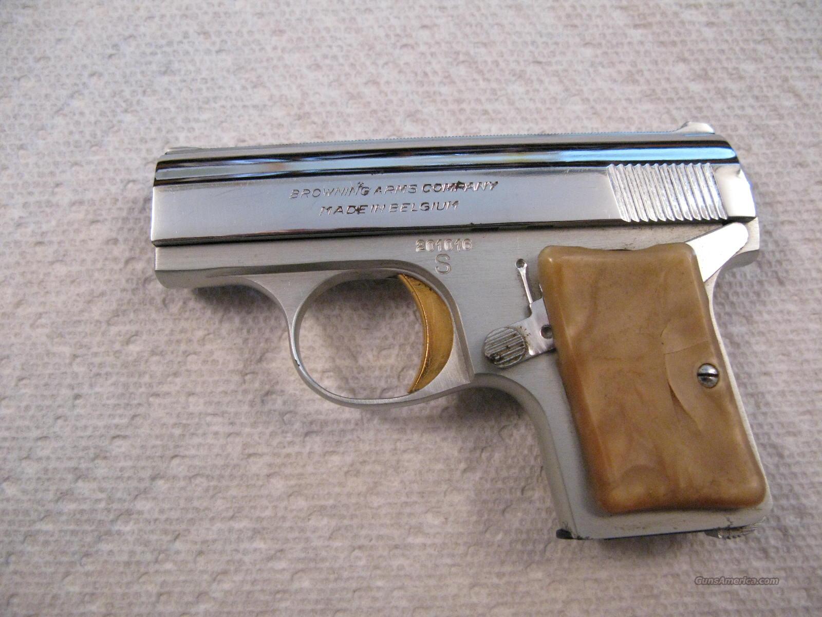 Browning "Baby" .25 ACP Nickel Ligh... for sale at Gunsamerica.com ...