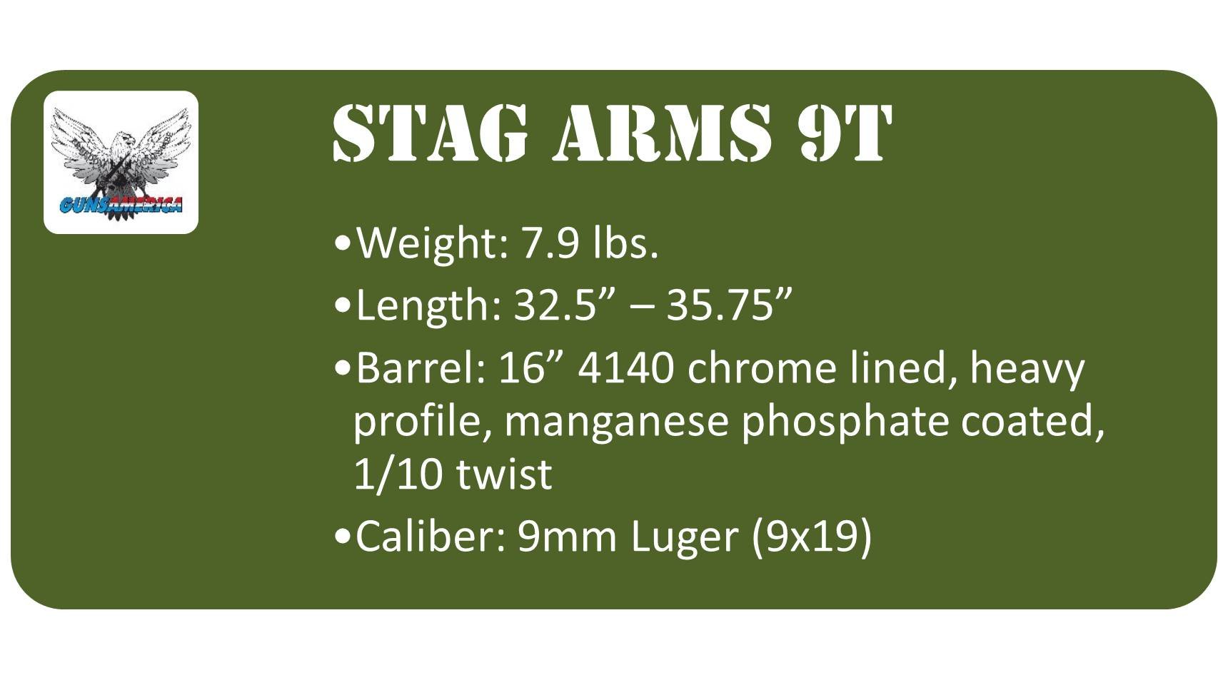 Stag Model 9T--Game Changing 9mm Carbine