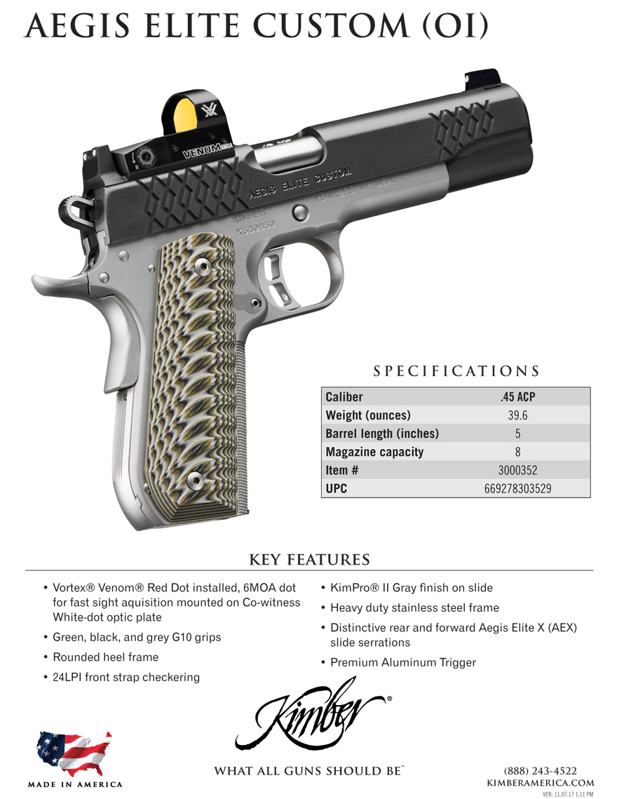 Kimber Goes Optics Included with Aegis Elite Carry Pistols