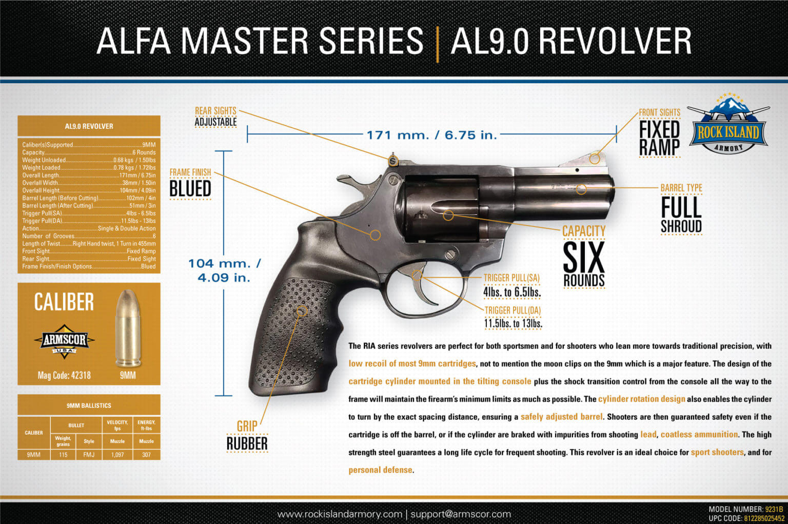 Rock Island Armory's AL9.0 9mm Revolver: An Elegant Weapon From a More ...