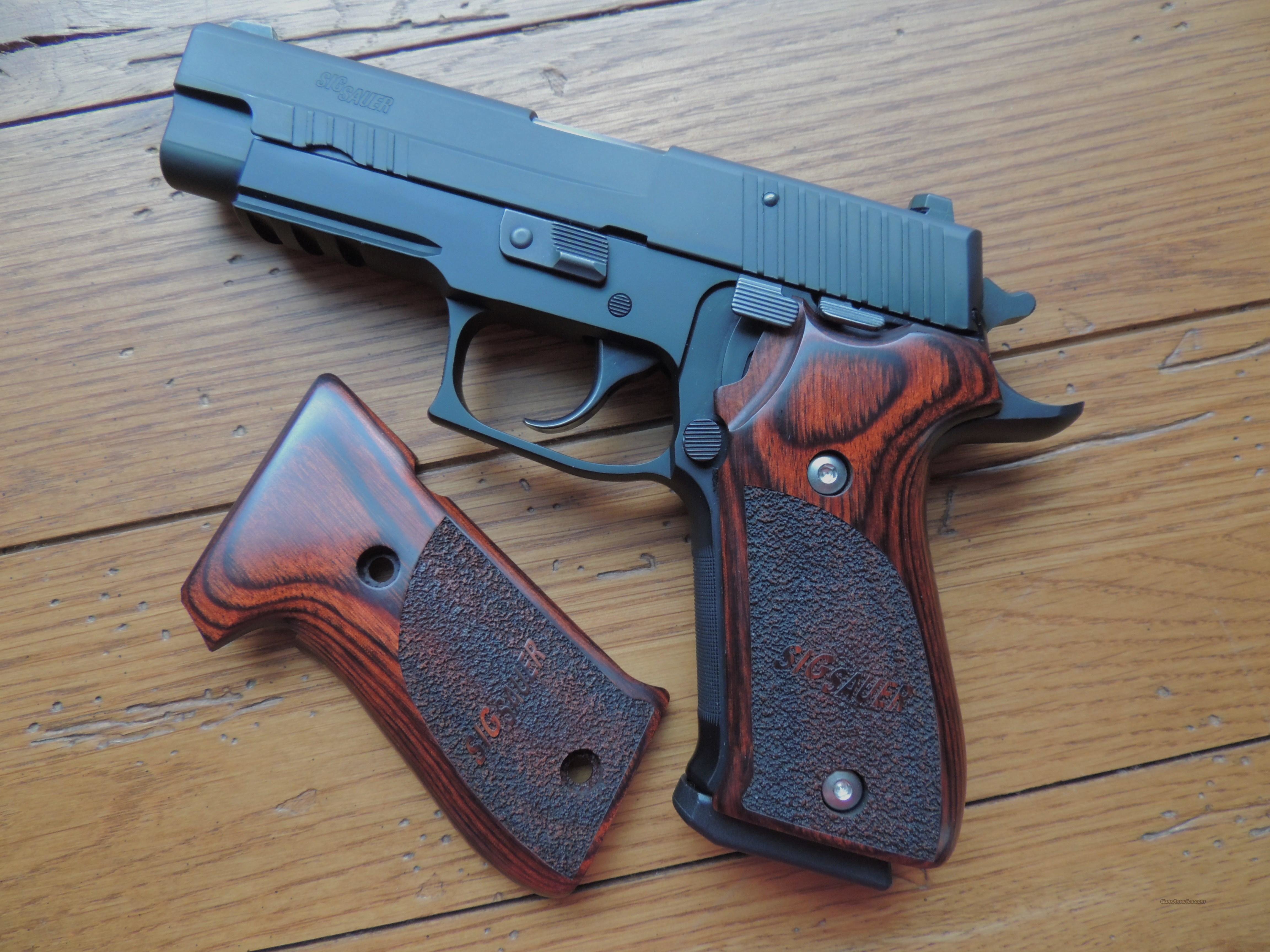 SIG P220 elite factory wood checkered logo grip... for sale