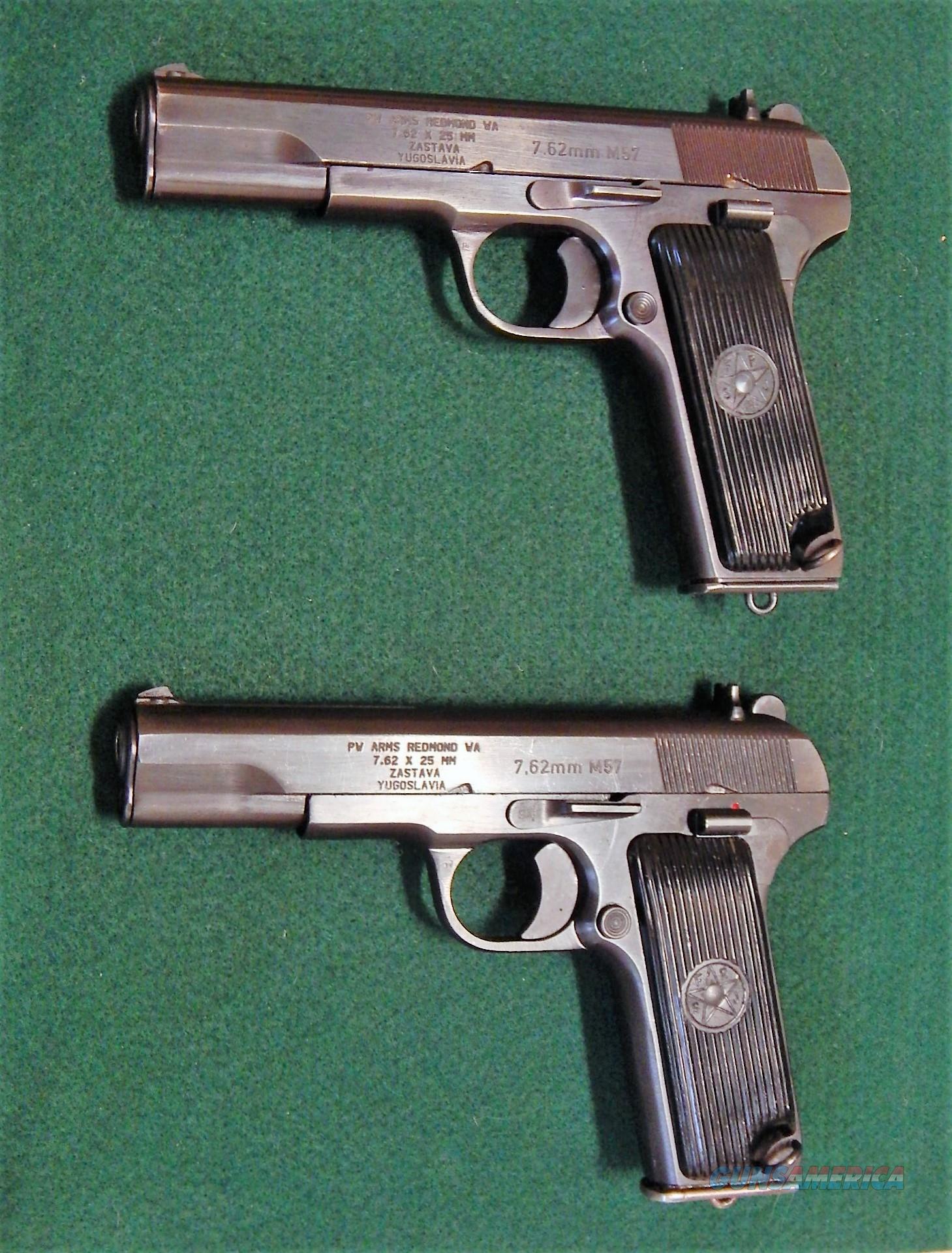 Pair (2 ea) Zastava M57 TT Pistols, each with l... for sale