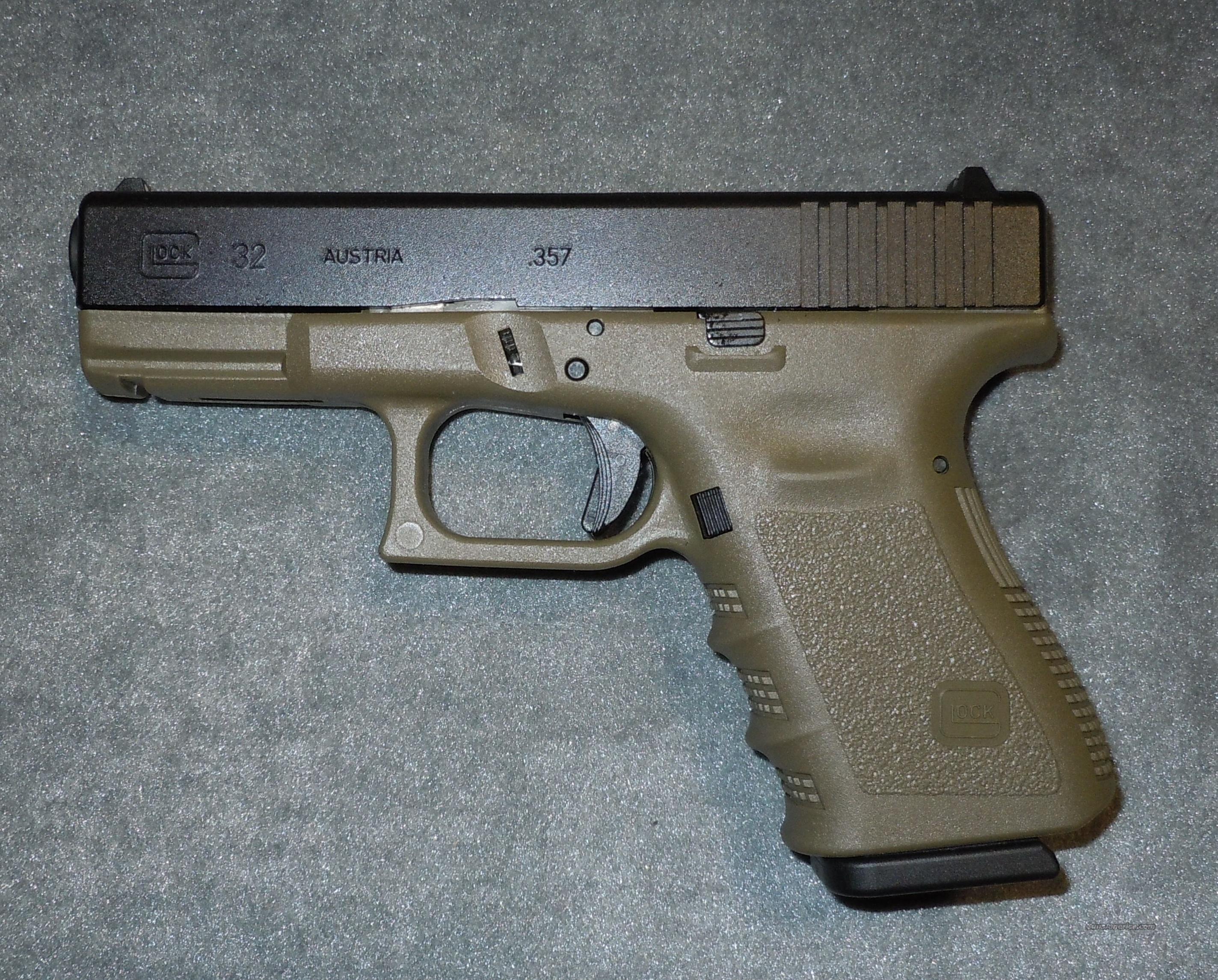 GLOCK 32OD 357SIG PISTOL WITH OLIVE DRAB FRAME for sale