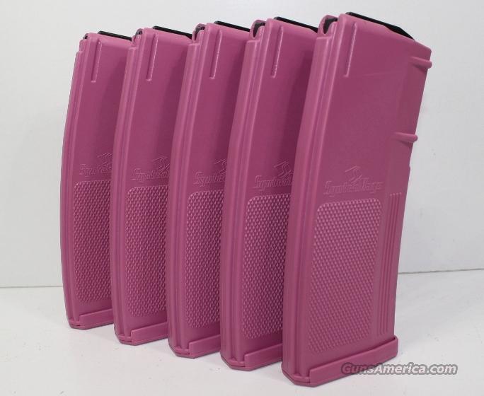 PINK AR-15 MAGS 5 PACK 30 ROUND MAGS AR15 for sale