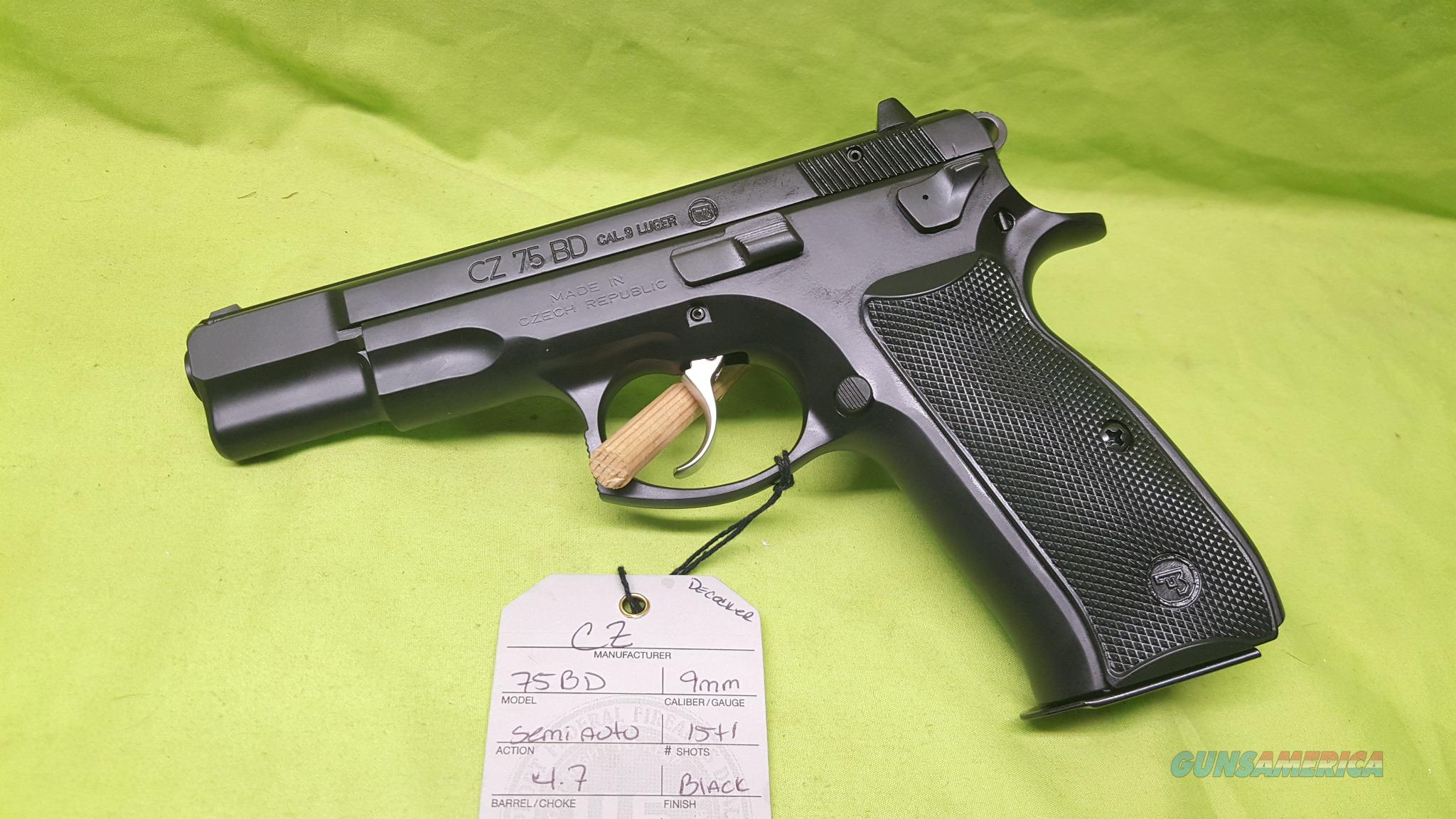 CZ 75 BD 75BD 9MM 9 MM DECOCKER BLACK 2-16RD for sale
