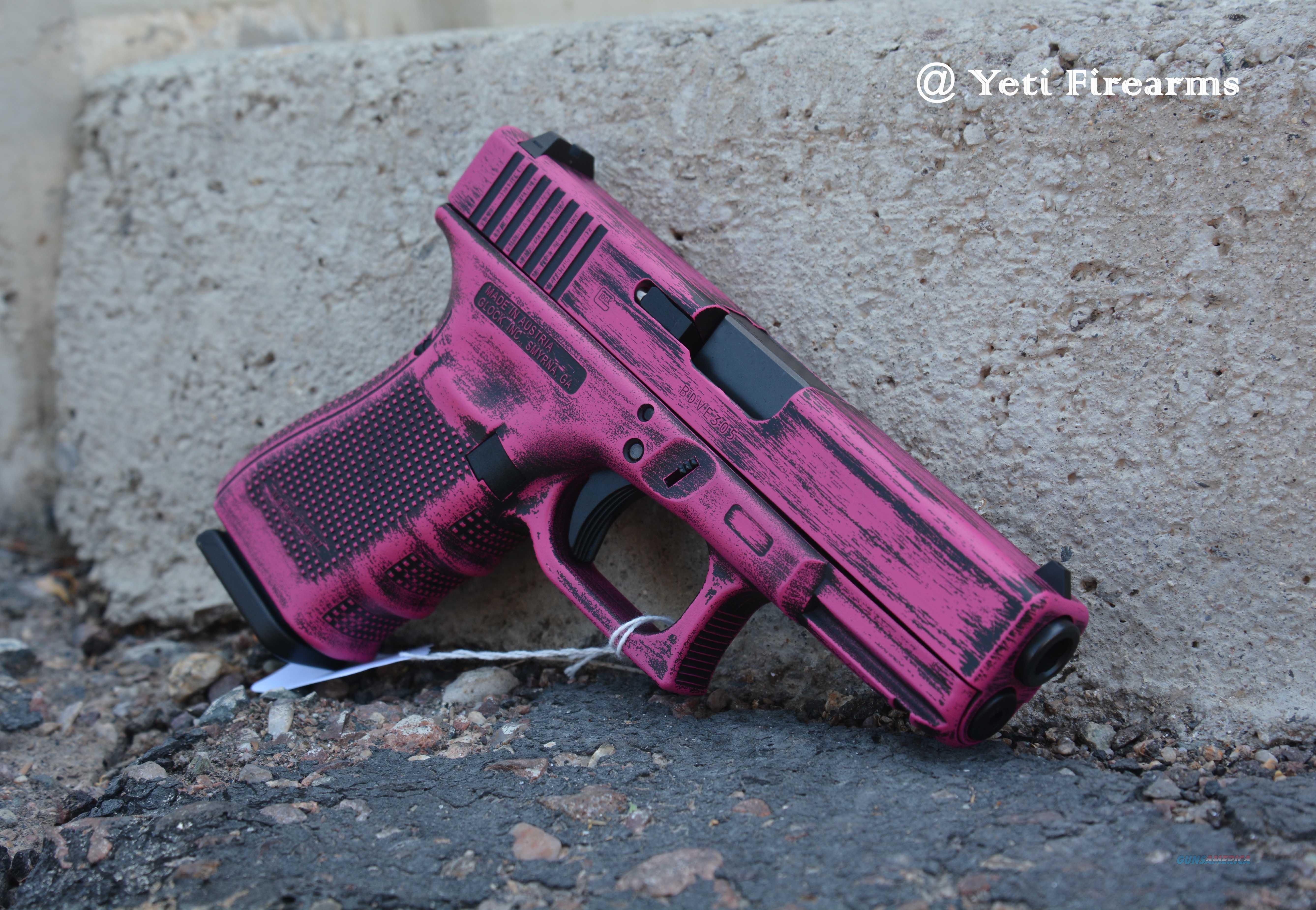X-Werks Glock 19 Gen 4 9mm "FU" Distressed Pink... for sale
