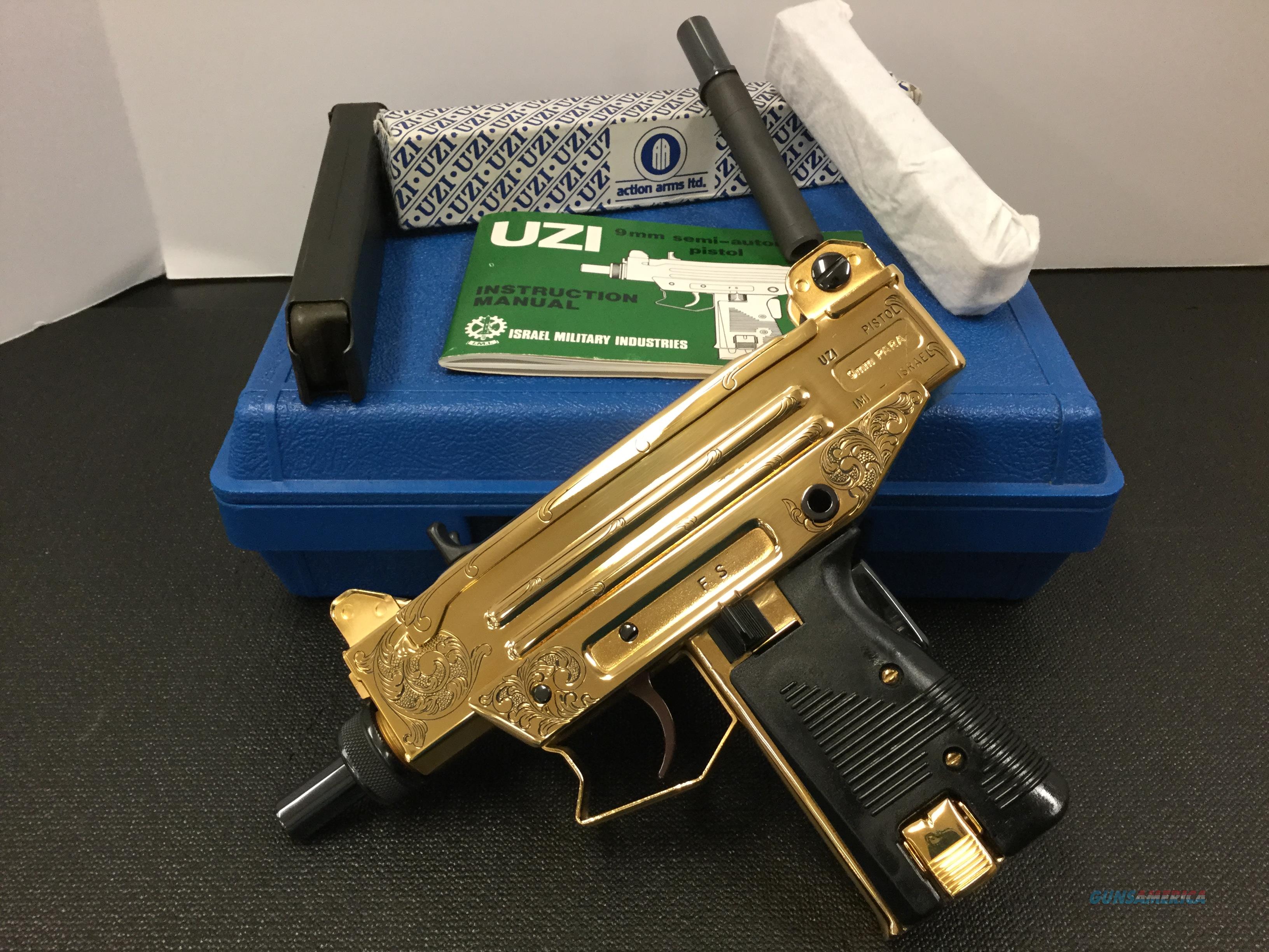 IMI UZI Pistol Limited Edition #84-100 Gold Pla... for sale