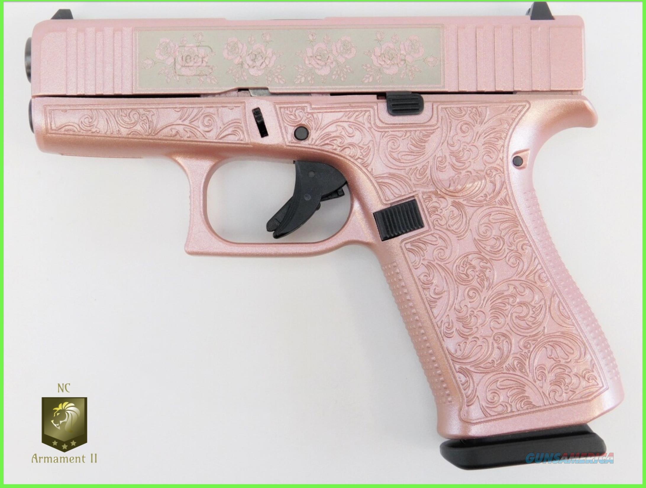Glock G43X Rose Gold Custom Engrave... for sale at Gunsamerica.com ...