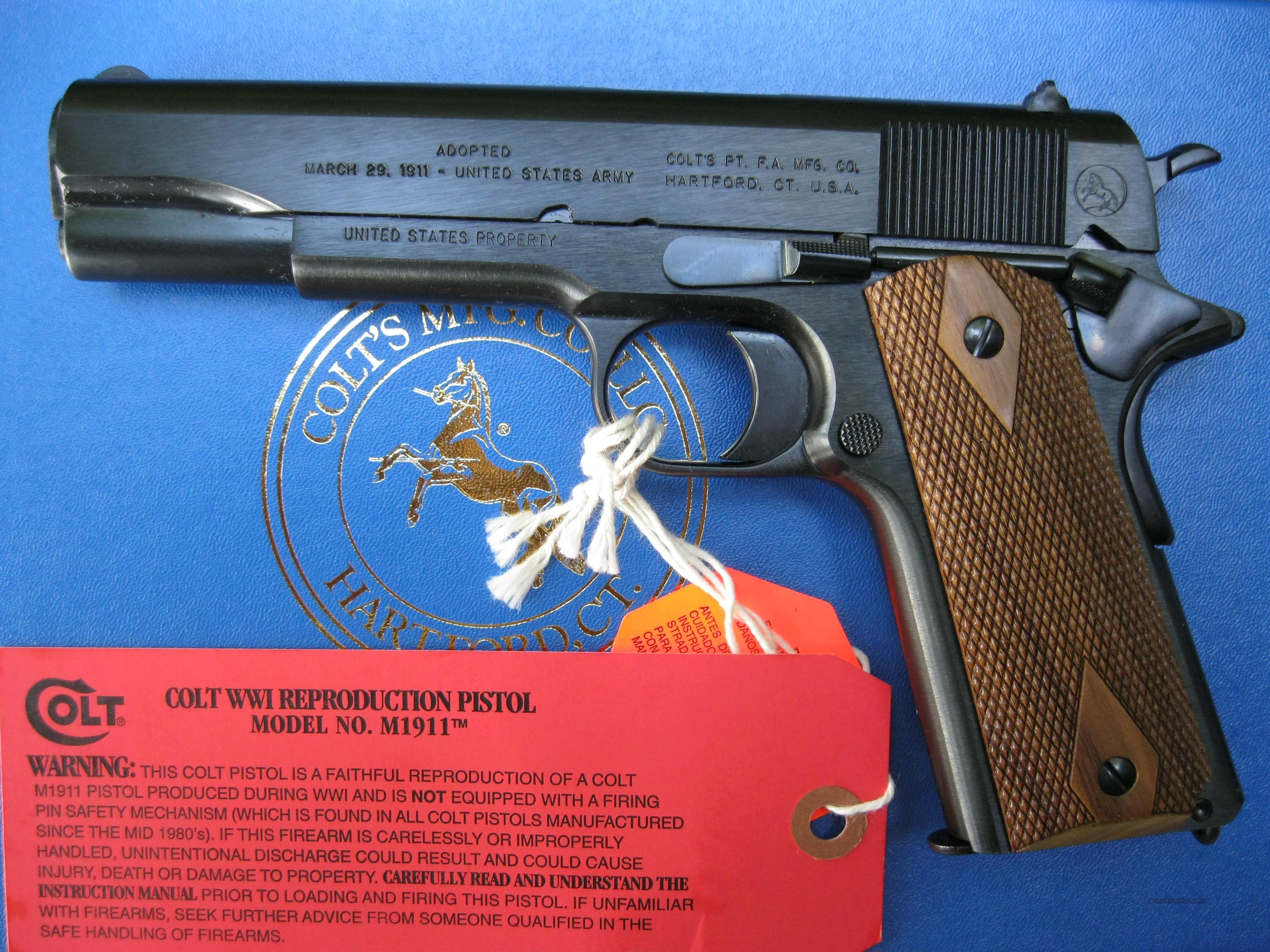 Colt 1911 Anniversary .45 WWI Reproduction 1918... for sale