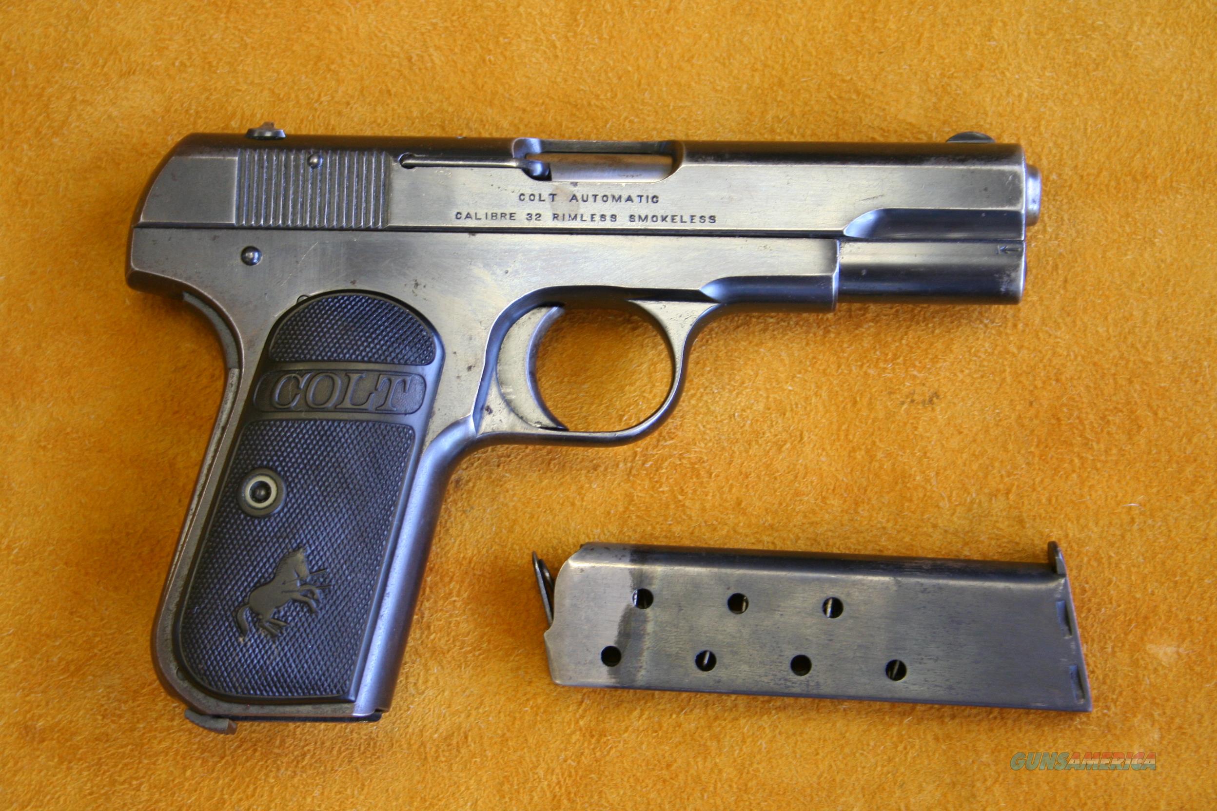 COLT - 1903 - .CALIBRE 32 RIMLESS SMOKELESS - POCKET PISTOL for sale ...
