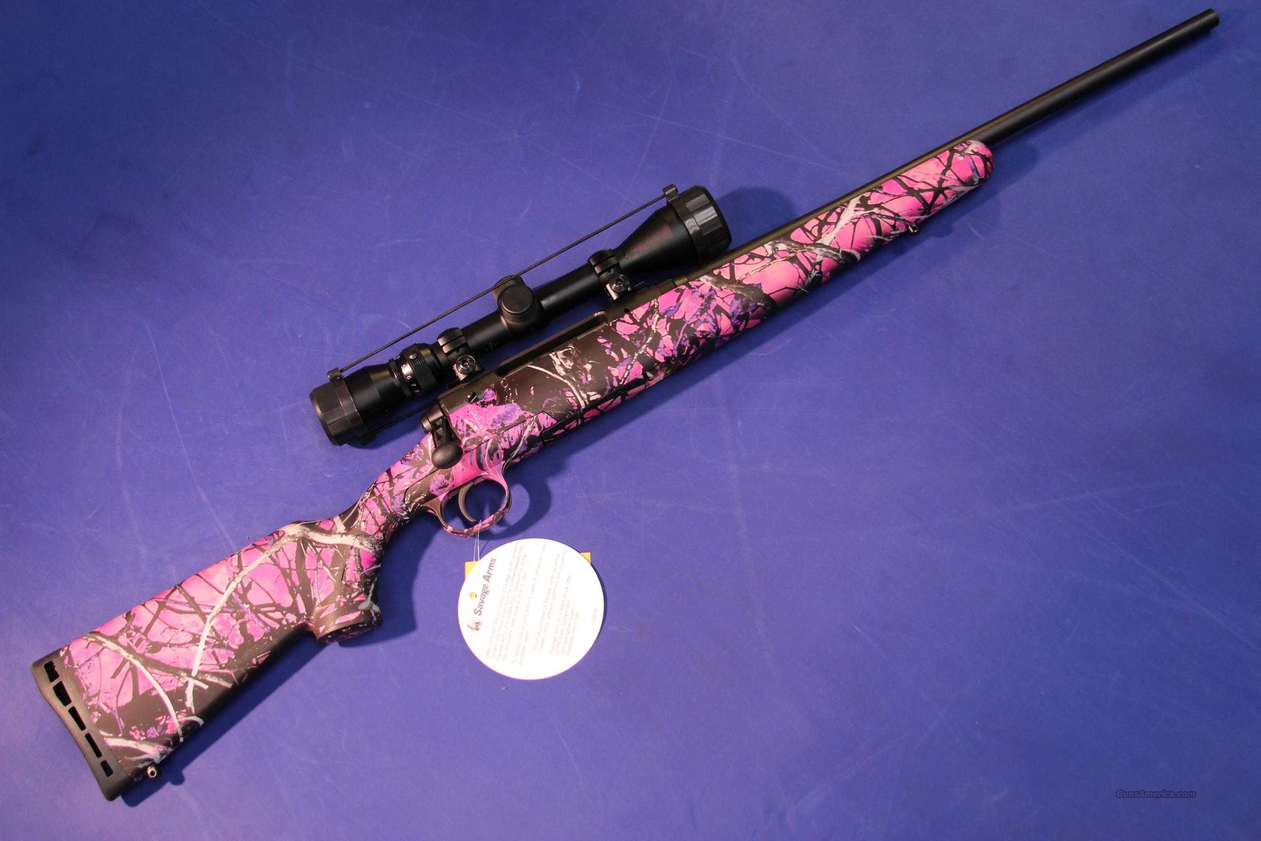 SAVAGE AXIS XP YOUTH PACKAGE 7MM-08 REM PINK CA... for sale