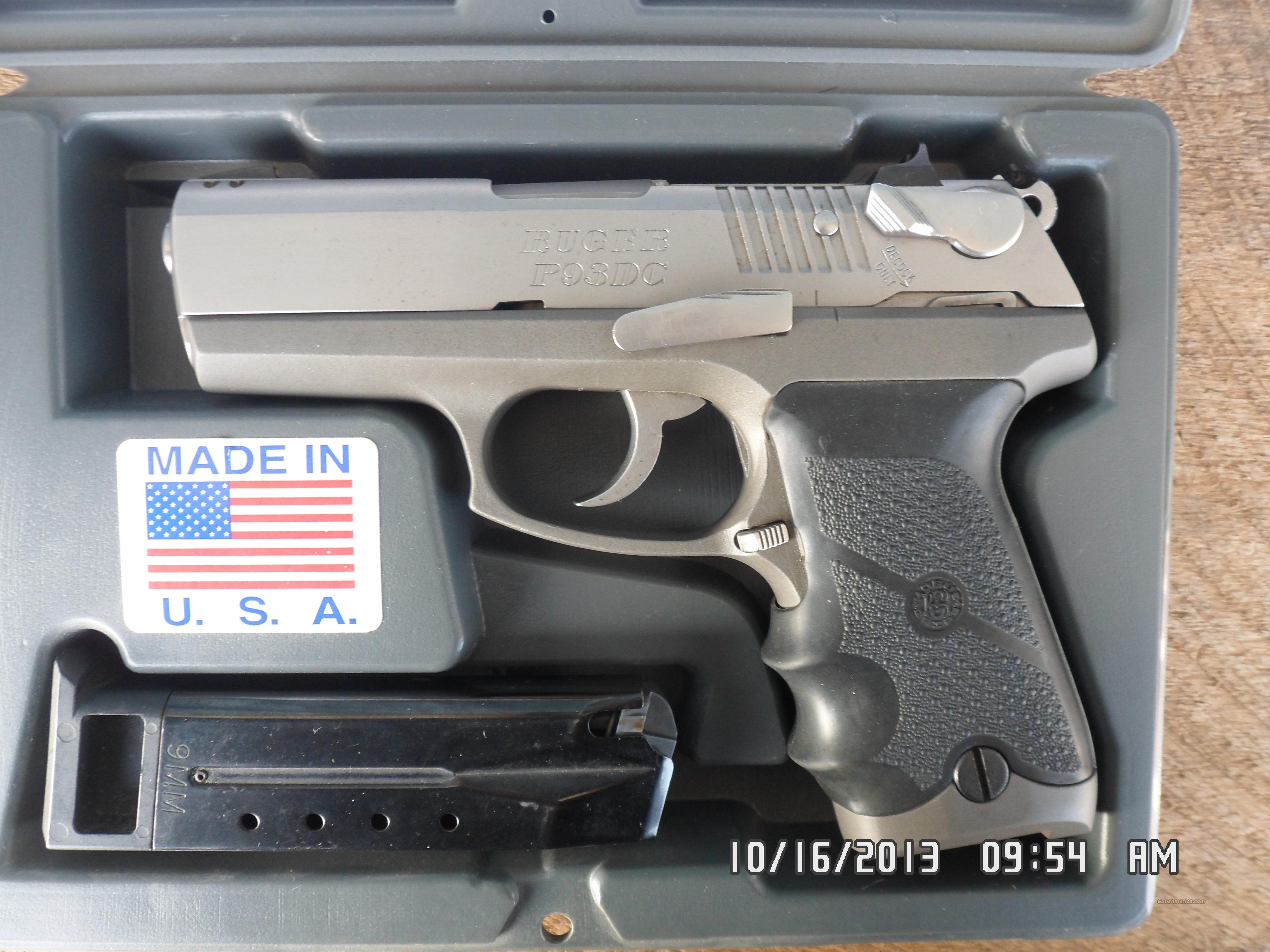 RUGER MODEL P93DC DOUBLE ACTION 9MM PISTOL EXCE... for sale